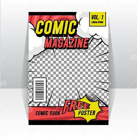 Comic Magazine Front Page Layout Background Template Concept Stock ...