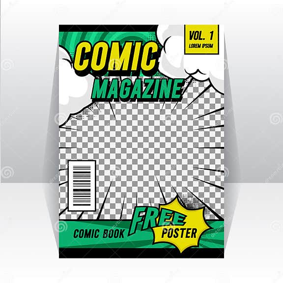 Comic Magazine Front Page Layout Background Template Graphic Stock ...