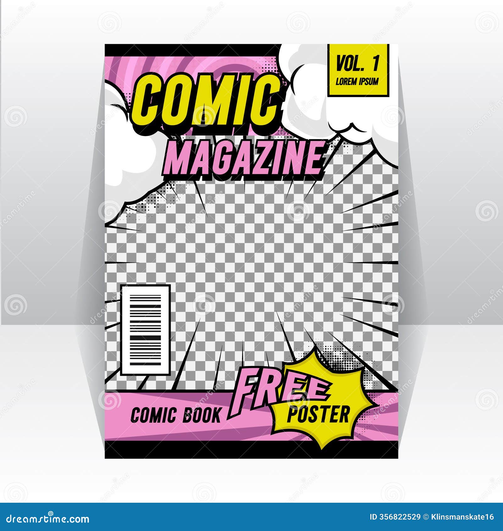 Comic Magazine Front Page Layout Background Template Vector Stock ...