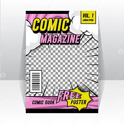 Comic Magazine Front Page Layout Background Template Vector Stock ...