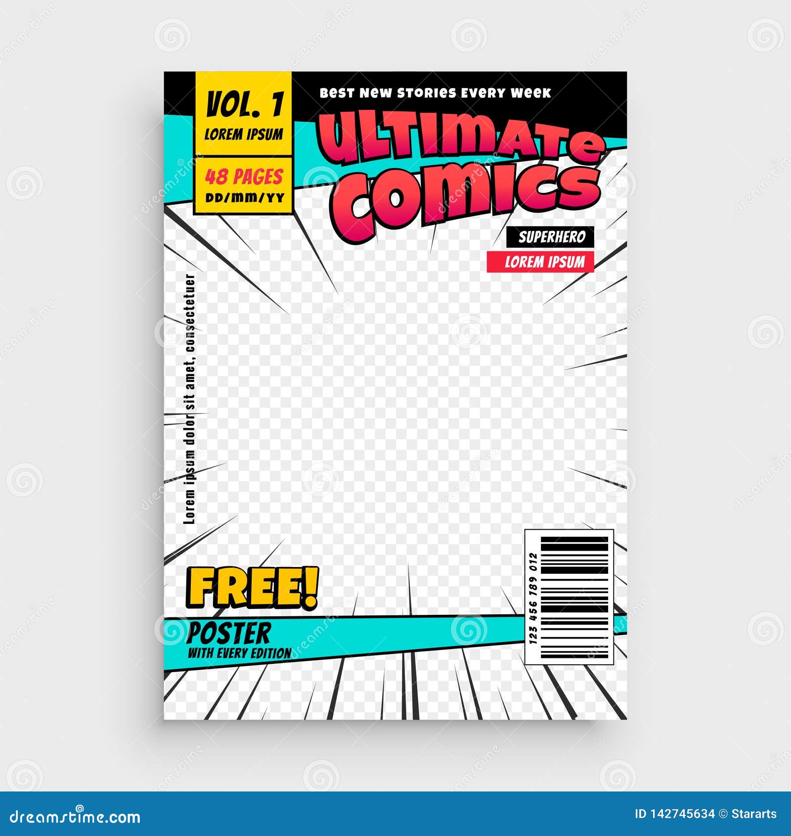 Comic Magazine Book Cover Layout Design Cartoon Vector | CartoonDealer ...