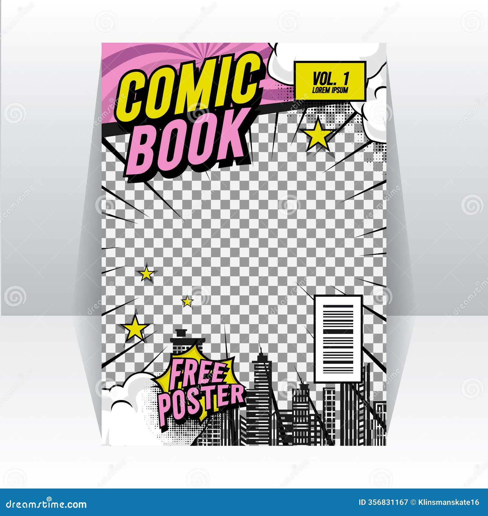 Comic Magazine Template Front Page Layout Background Stock Vector ...