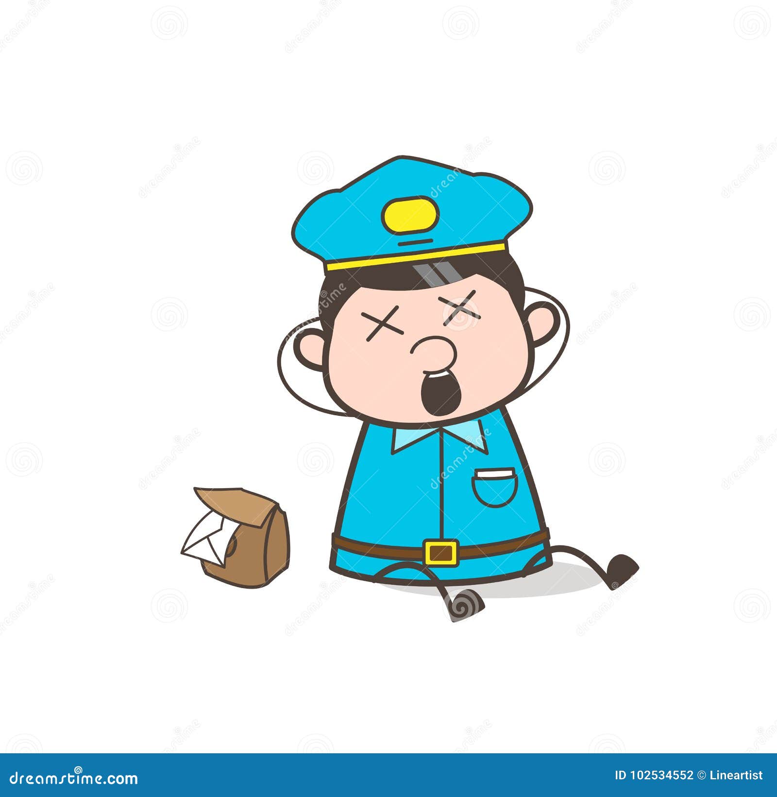 Comic Mailman Unamused Face Expression Royalty-Free Stock Image ...