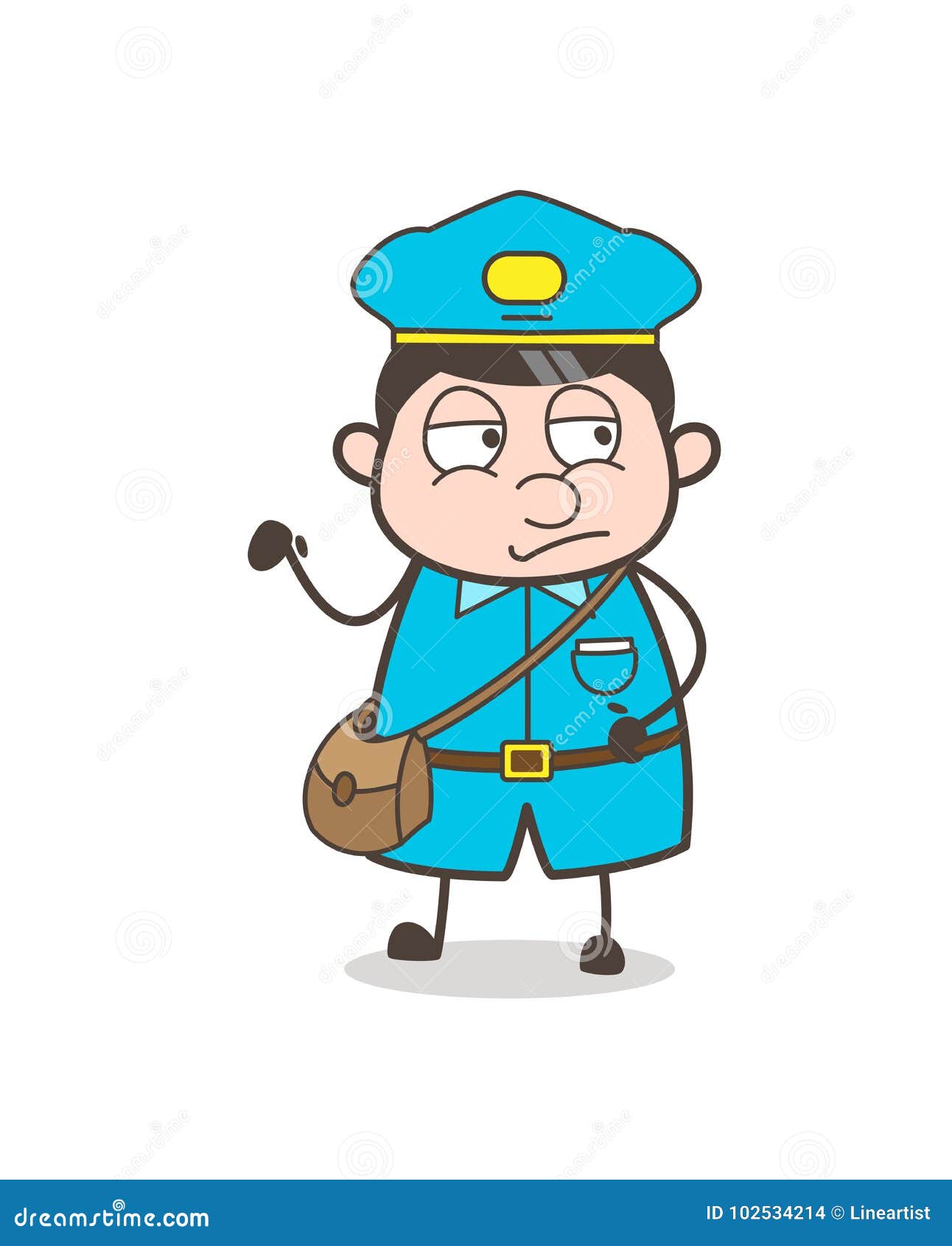 Comic Mailman Unamused Face Expression Stock Illustration ...