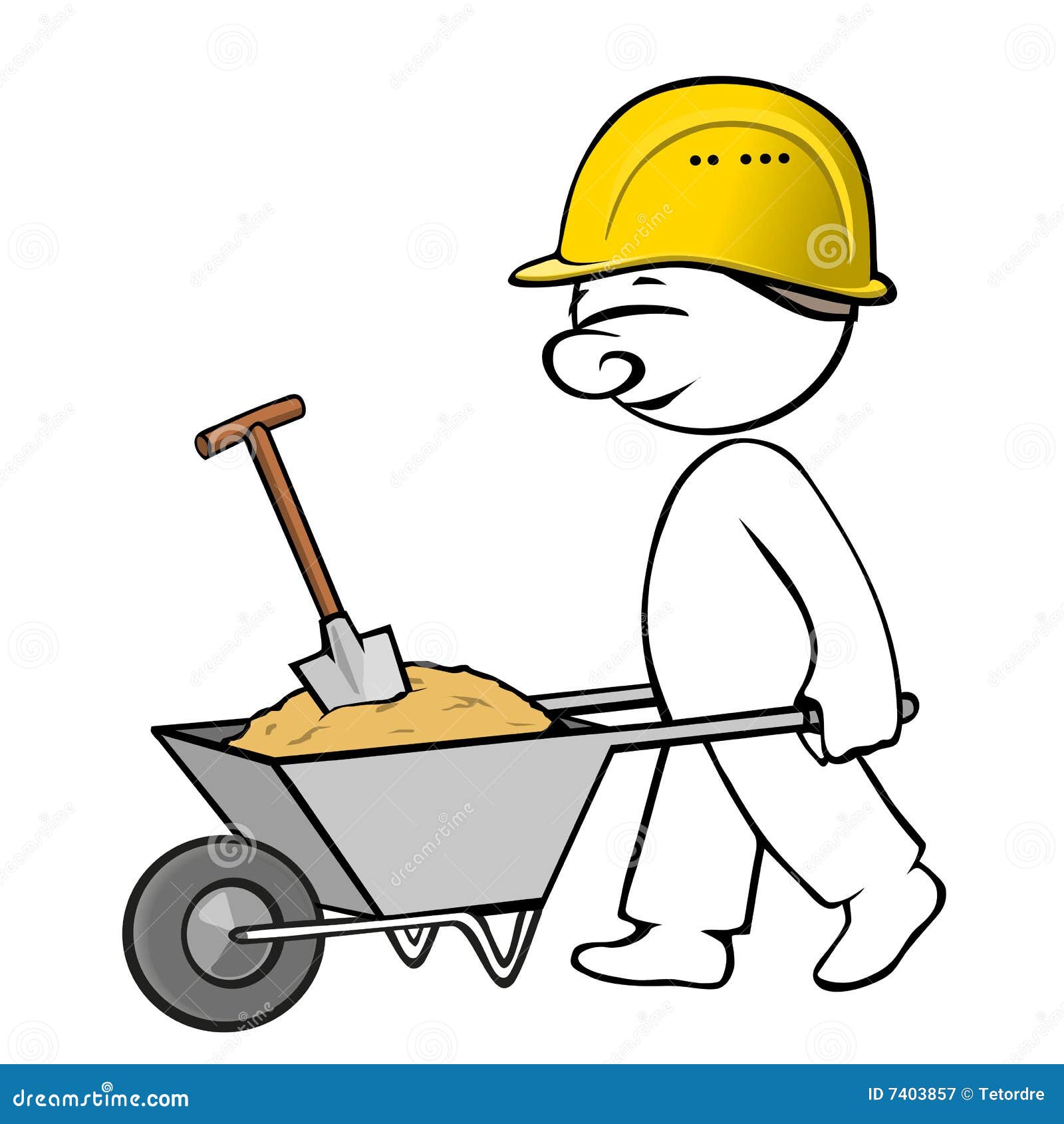 Comic man on building site stock illustration. Illustration of craft ...