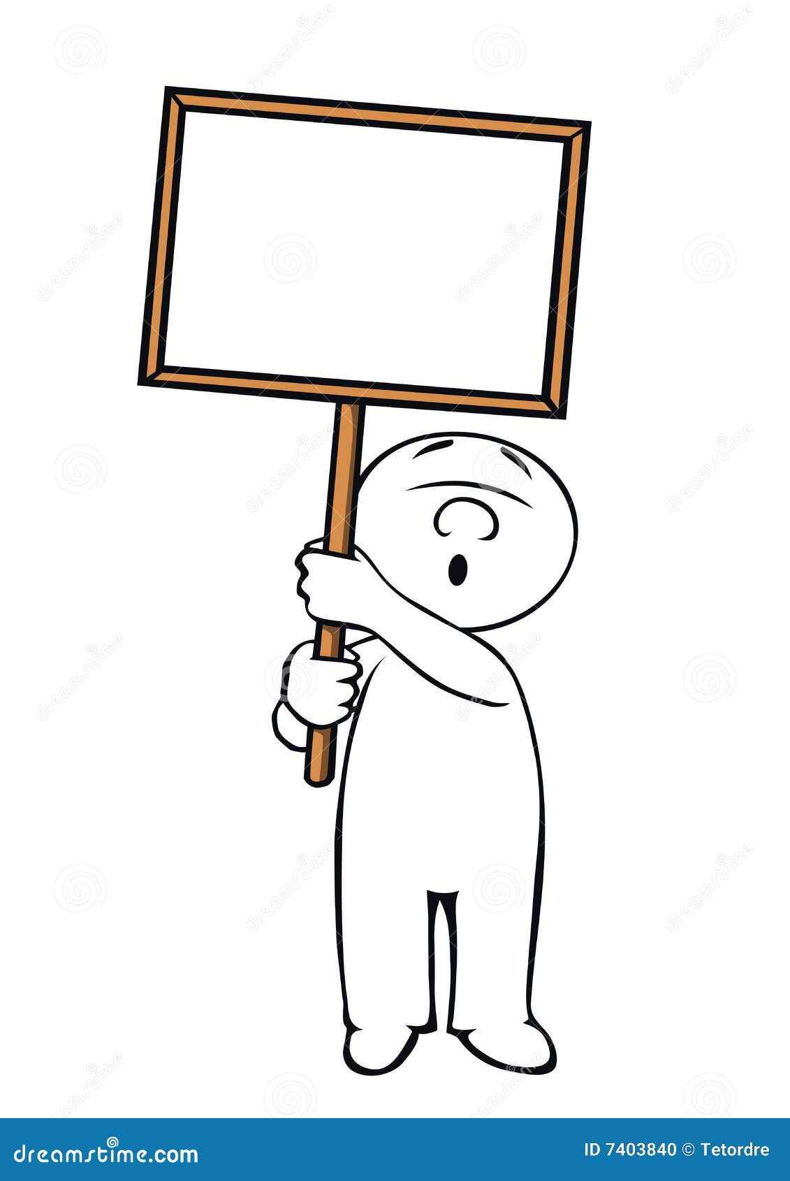 Comic Man With Demonstration Sign Royalty-Free Cartoon | CartoonDealer ...