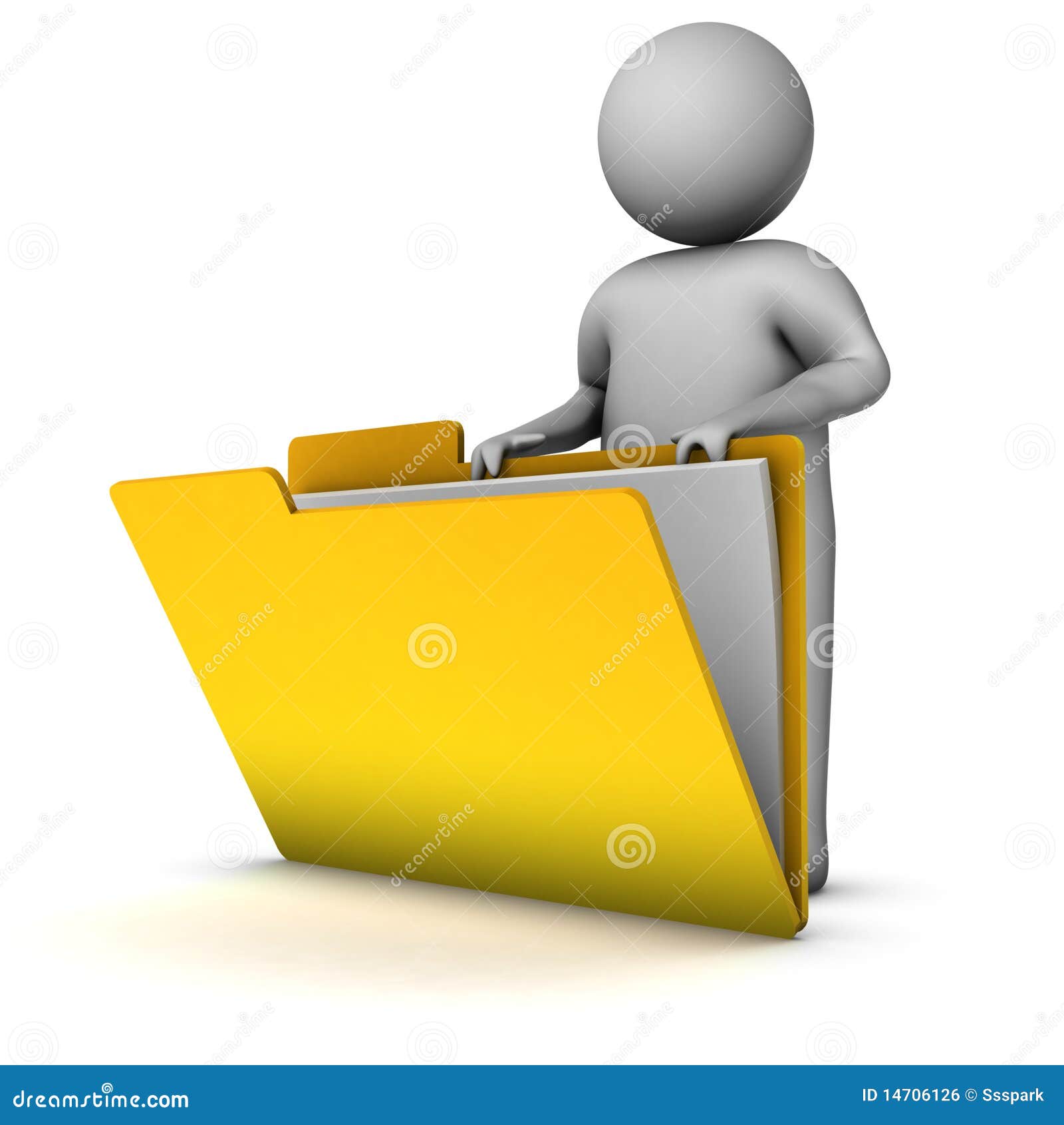 Comic man with folder stock illustration. Illustration of internet ...