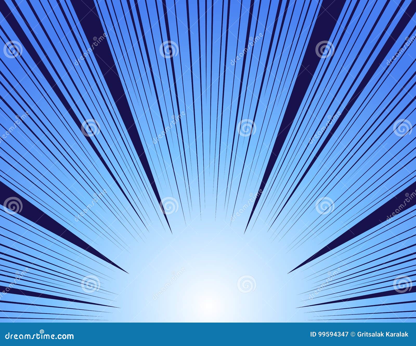 Comic and Manga Books Speed Lines Background. Blue Illustration Stock ...