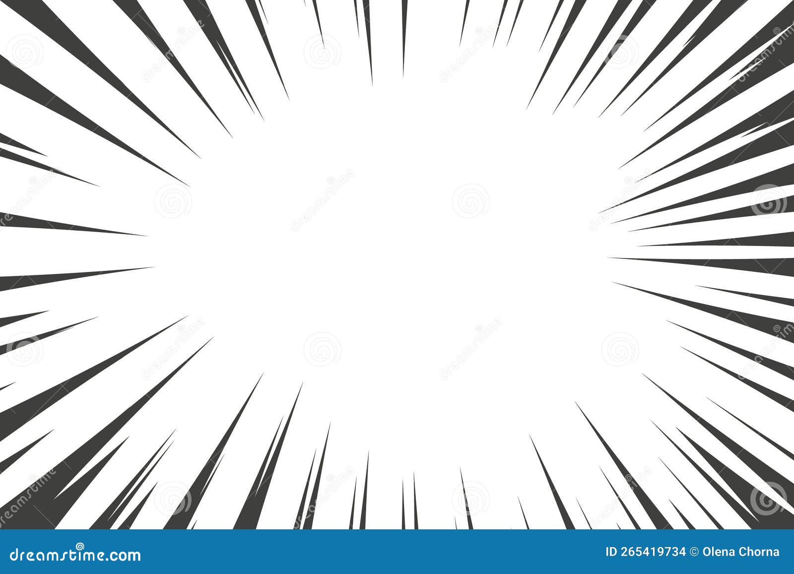 Manga Radial Frame. Anime Circle Borders With Different Concentrated ...