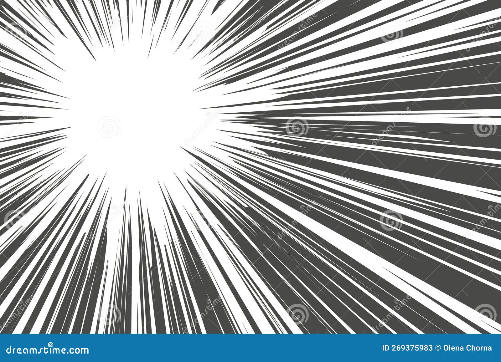 Manga Radial Frame. Anime Circle Borders With Different Concentrated ...