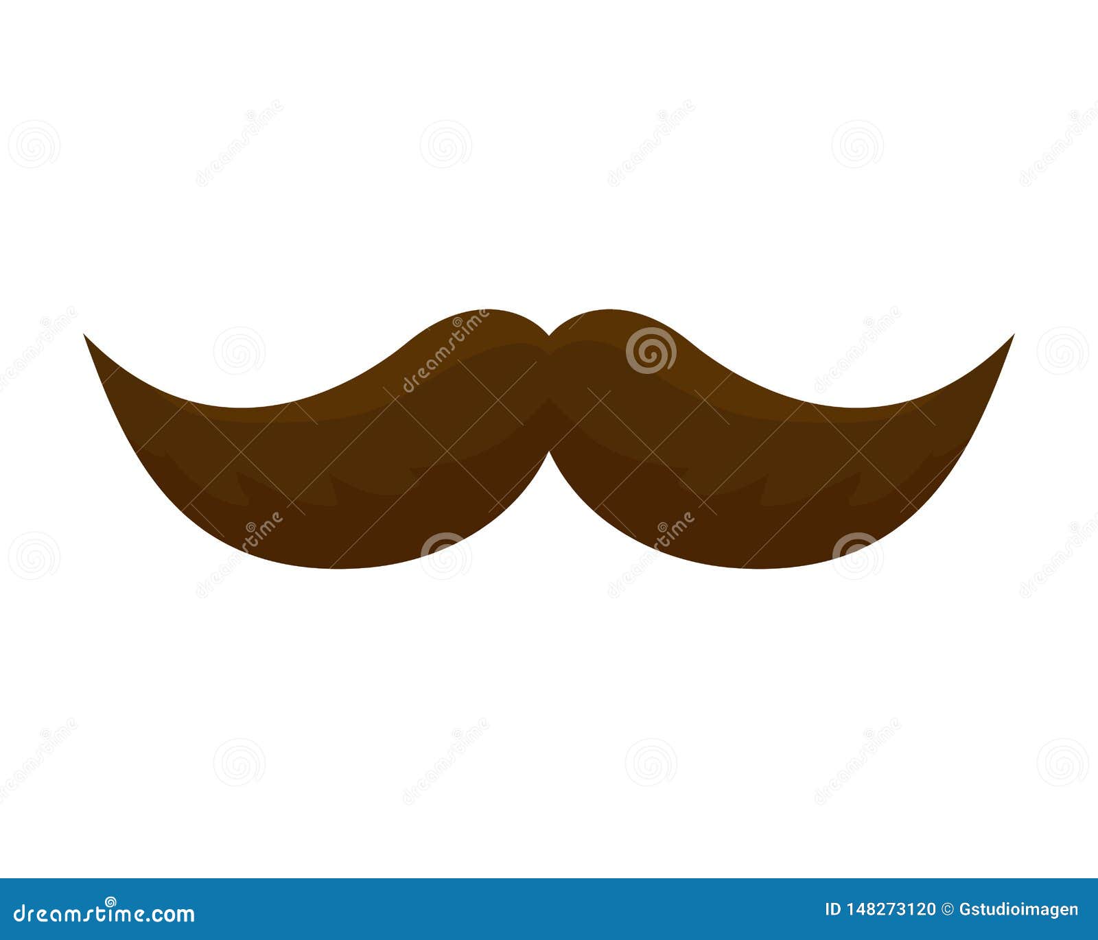 Comic Mustache Isolated Icon Stock Illustration - Illustration of ...