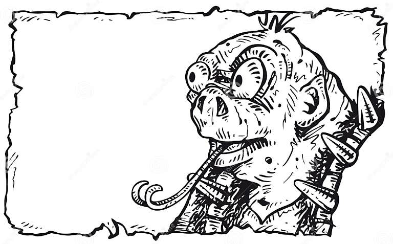 Comic Ogre Face stock vector. Illustration of forked - 87962171