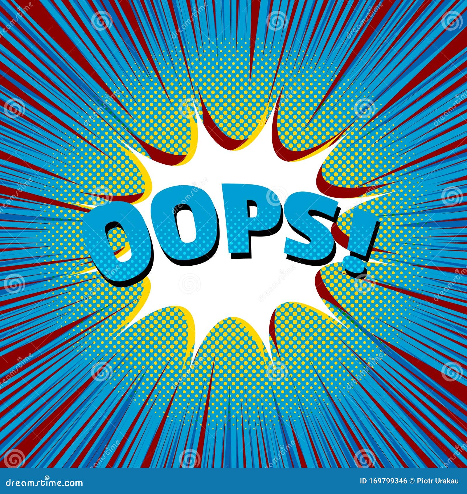 Comic OOPS wording concept stock vector. Illustration of bright - 169799346