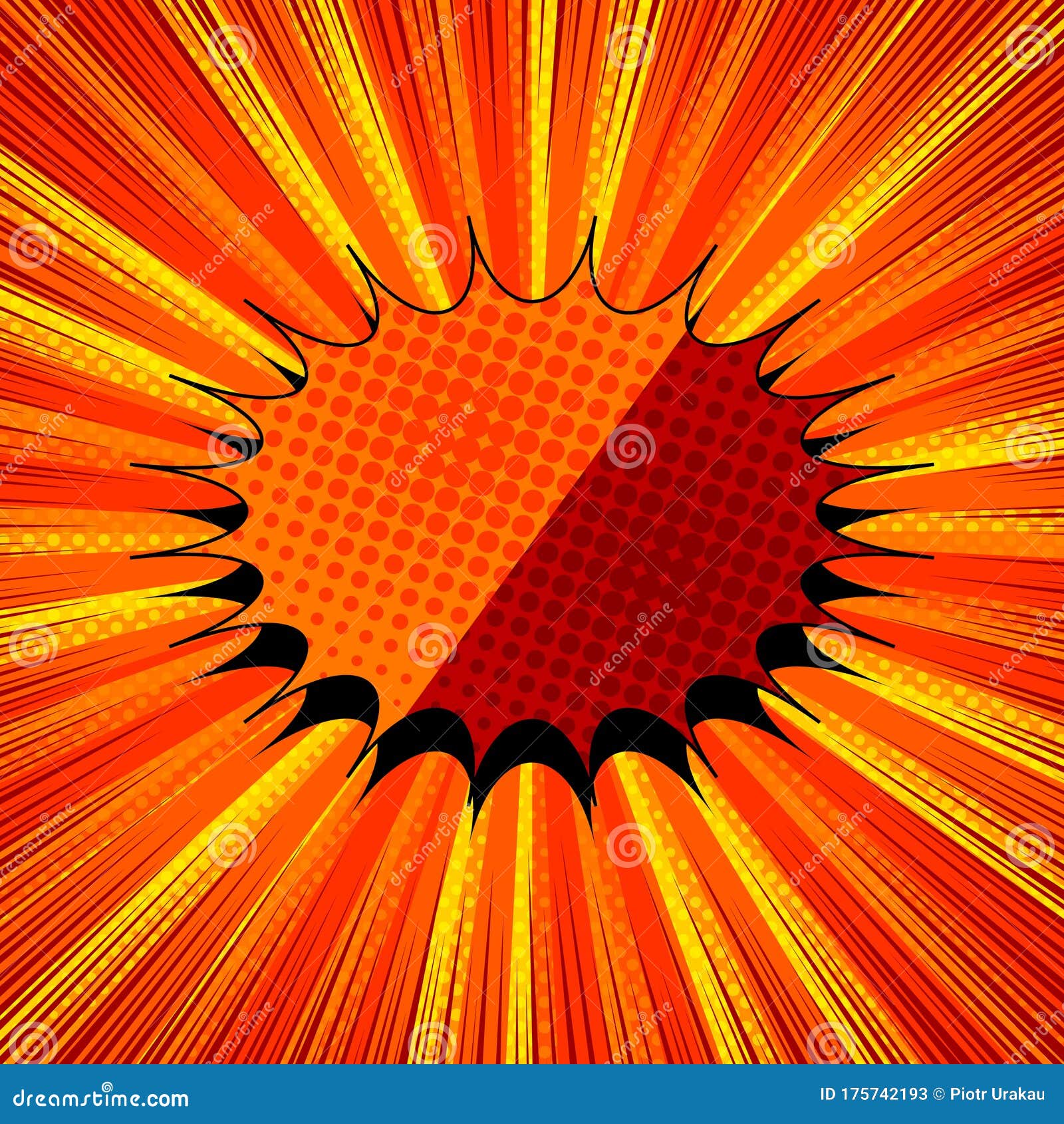 Comic Orange Explosive Template Stock Vector - Illustration of ...