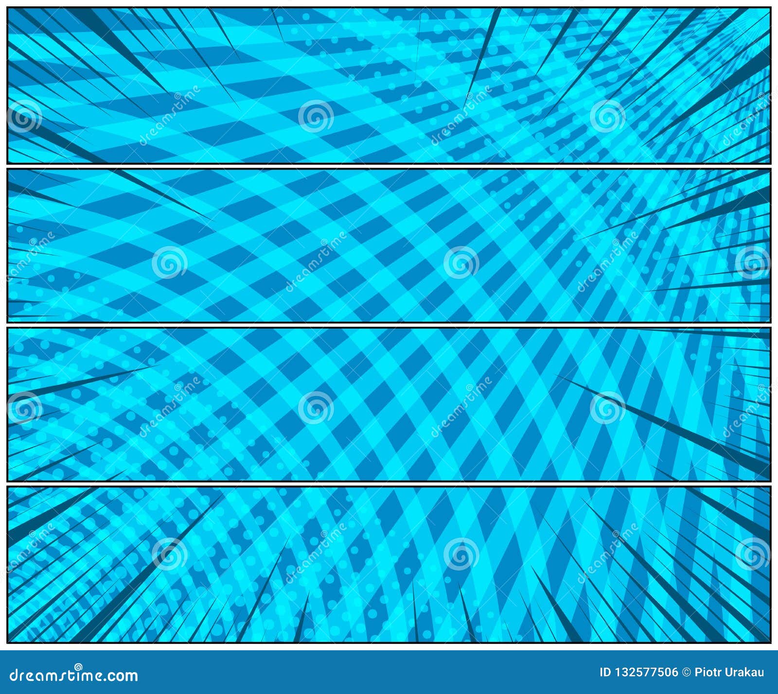 Comic Page Blue Horizontal Banners Stock Vector - Illustration of color ...
