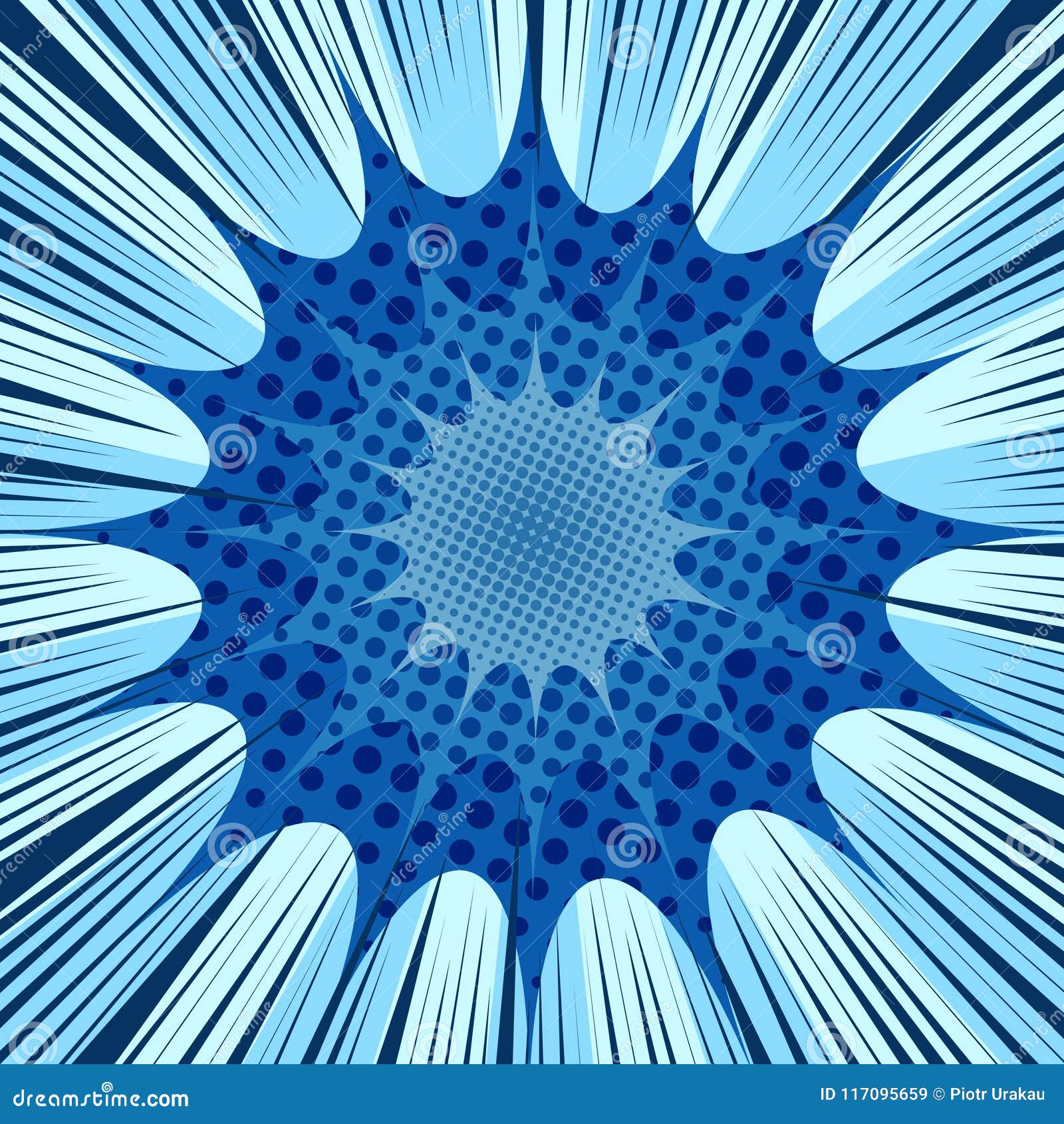 Comic page blue template stock vector. Illustration of design - 117095659