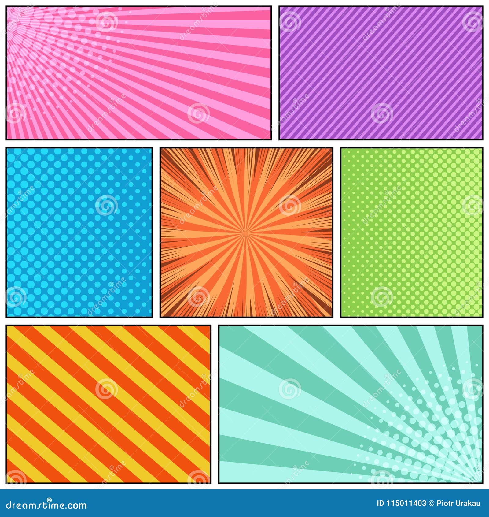 Comic Page Bright Background Stock Vector - Illustration of halftone ...