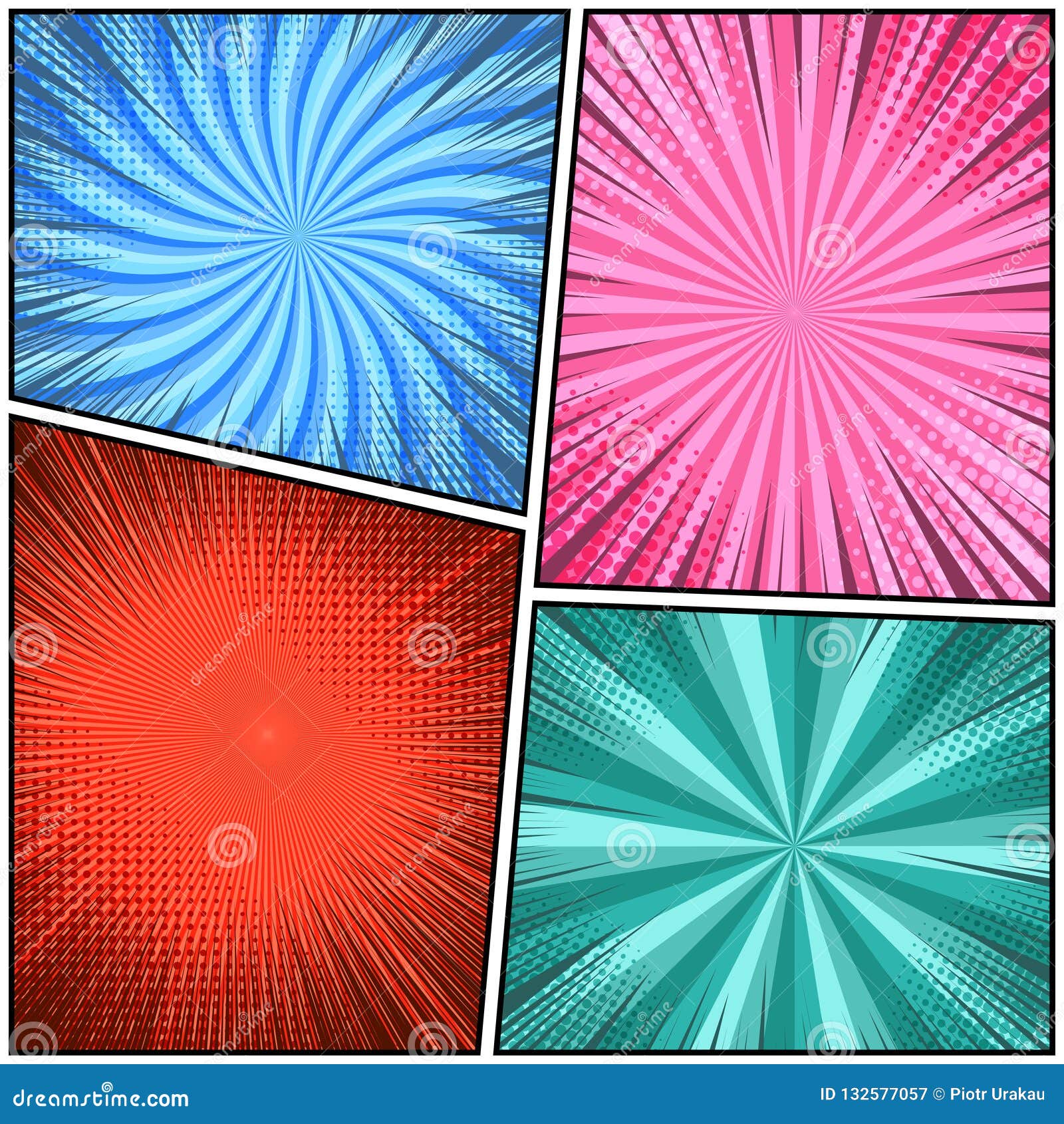 Comic page bright concept stock vector. Illustration of dotted - 132577057