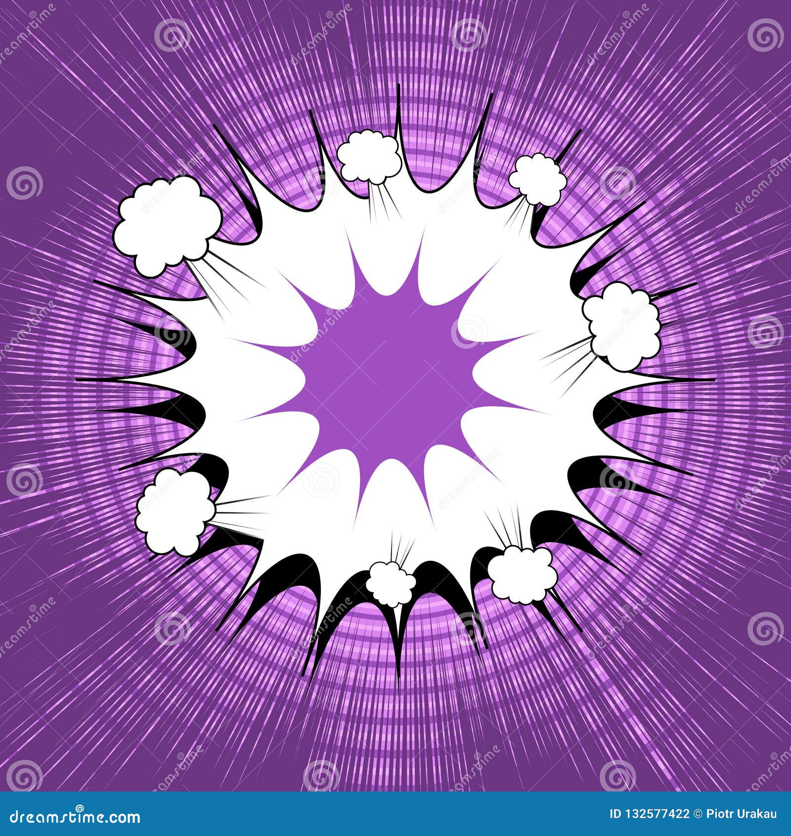 Comic Page Bright Explosive Purple Template Stock Vector - Illustration ...
