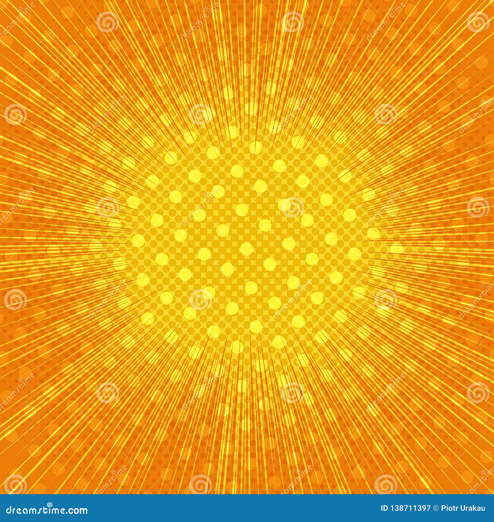 Comic Page Bright Orange Explosive Background Stock Vector ...