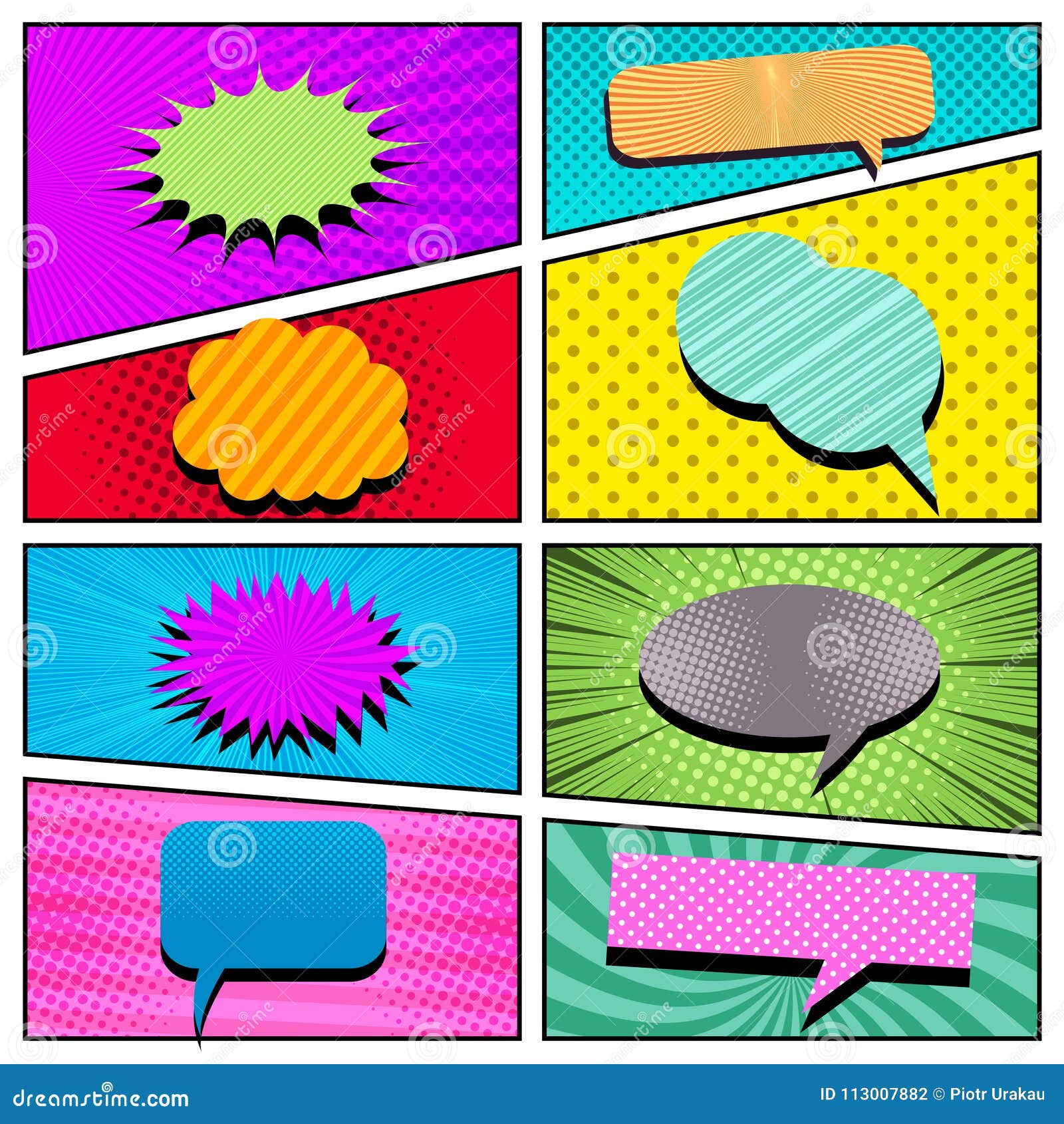 Comic page concept stock vector. Illustration of collection - 113007882