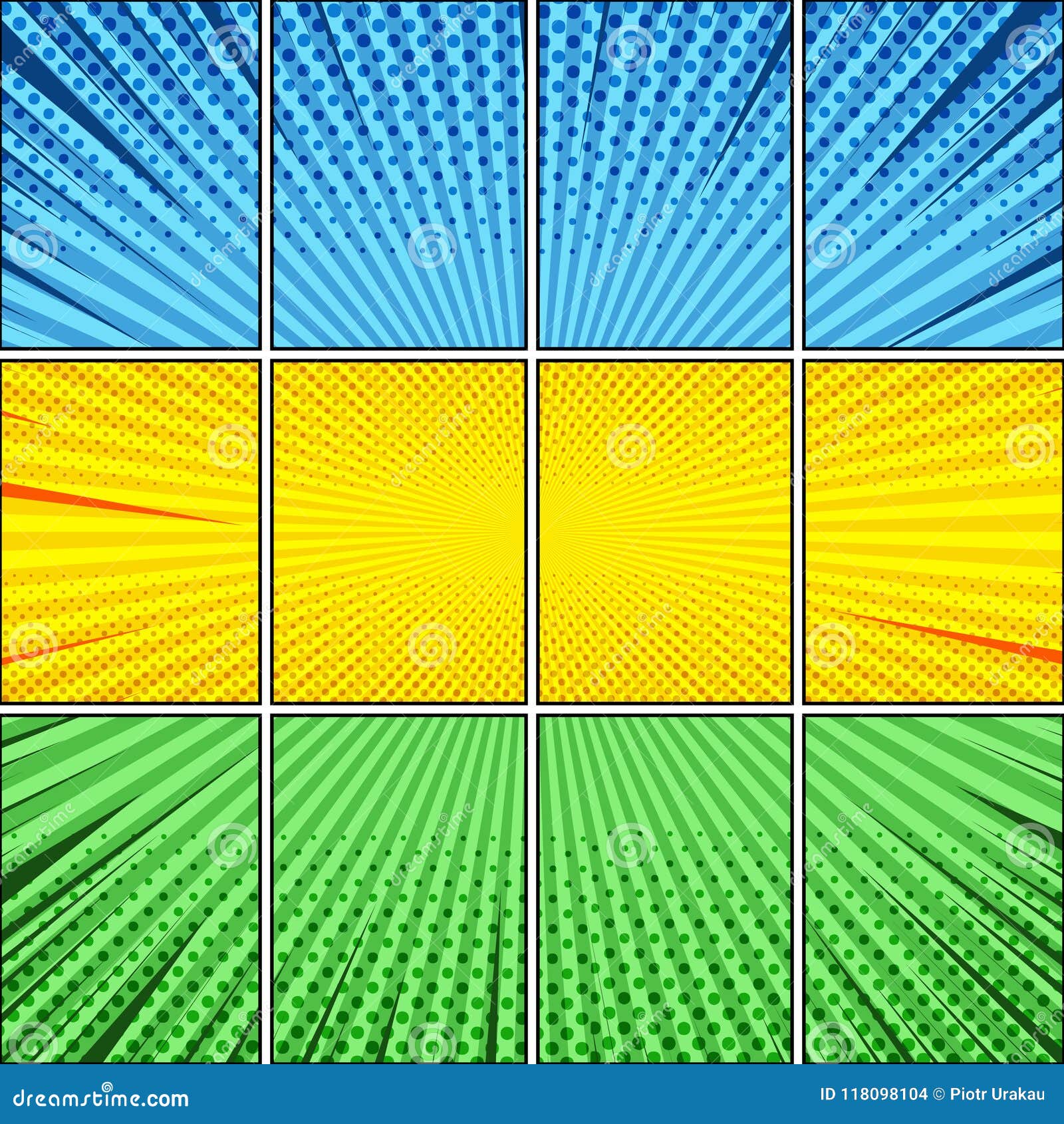 Comic Page Horizontal Composition Stock Vector - Illustration of border ...