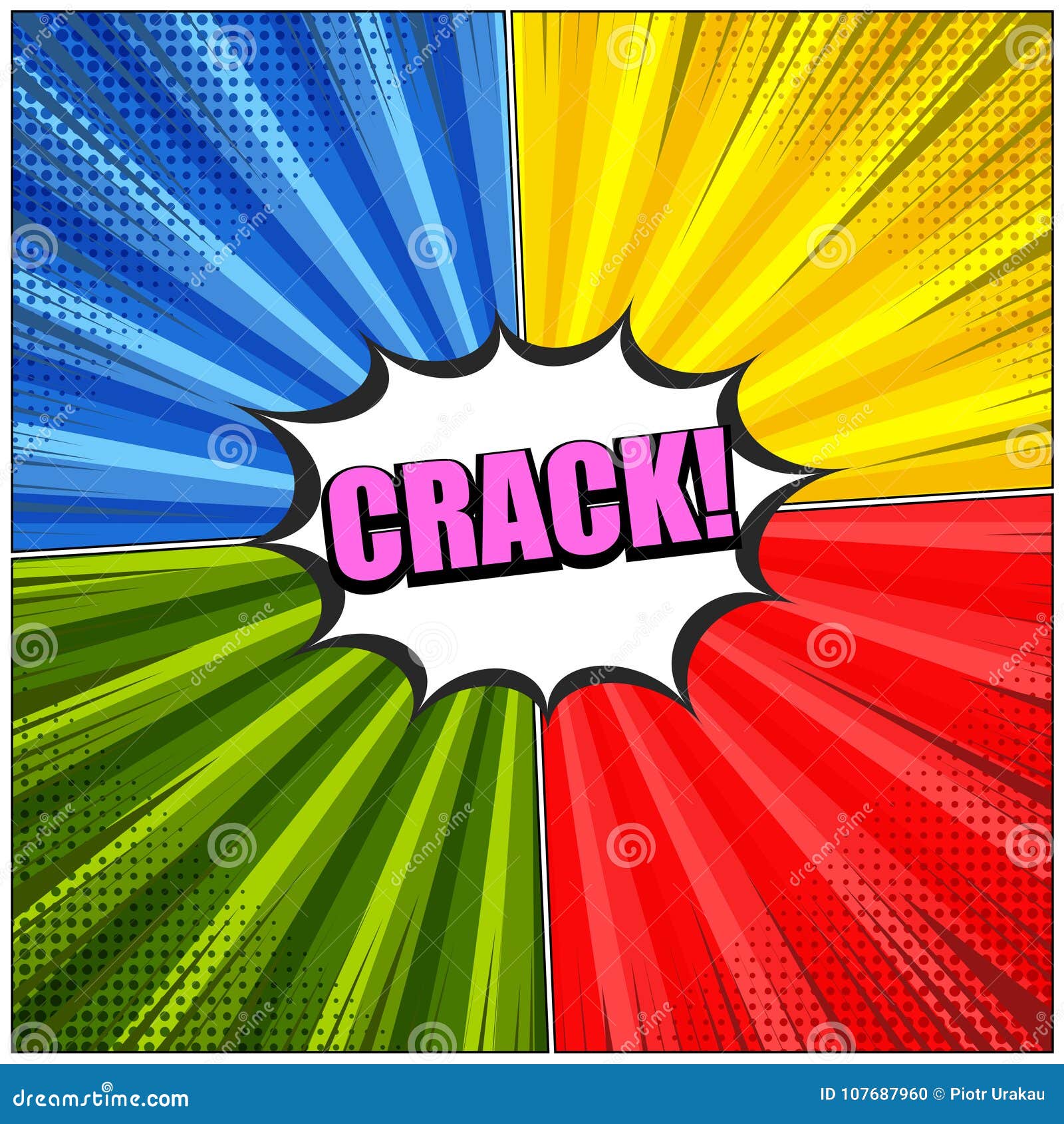 Comic page template stock vector. Illustration of halftone - 107687960