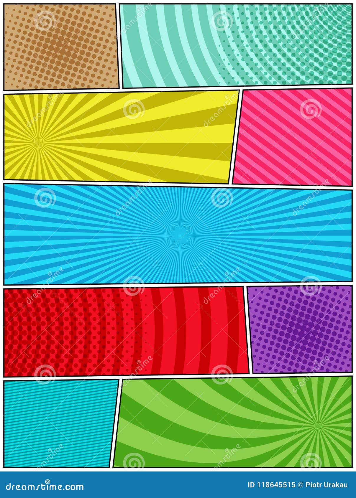 Comic Page Vertical Background Stock Vector - Illustration of border ...