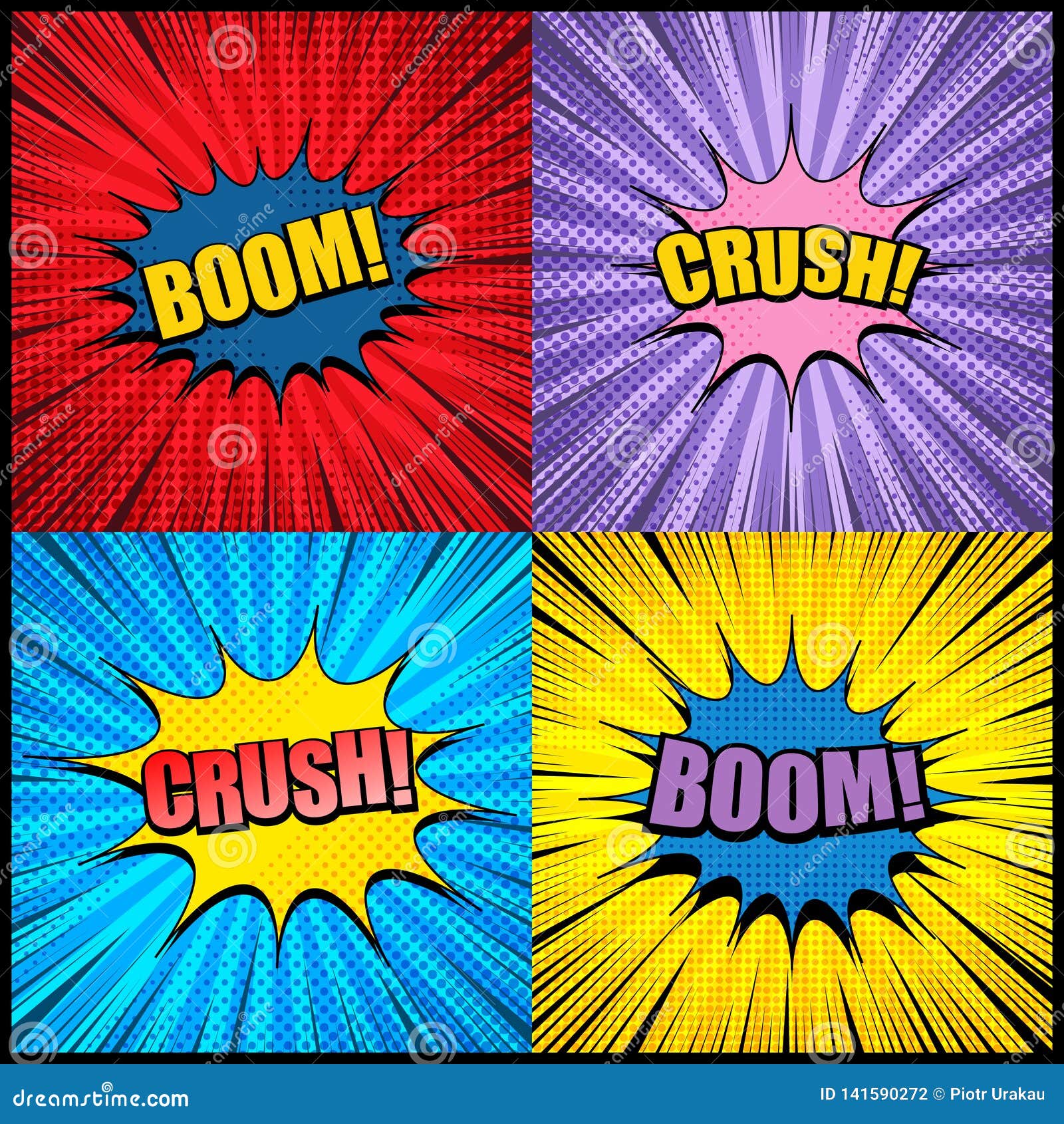 Comic Pages Explosive and Burst Collection Stock Vector - Illustration of cover, crush: 141590272