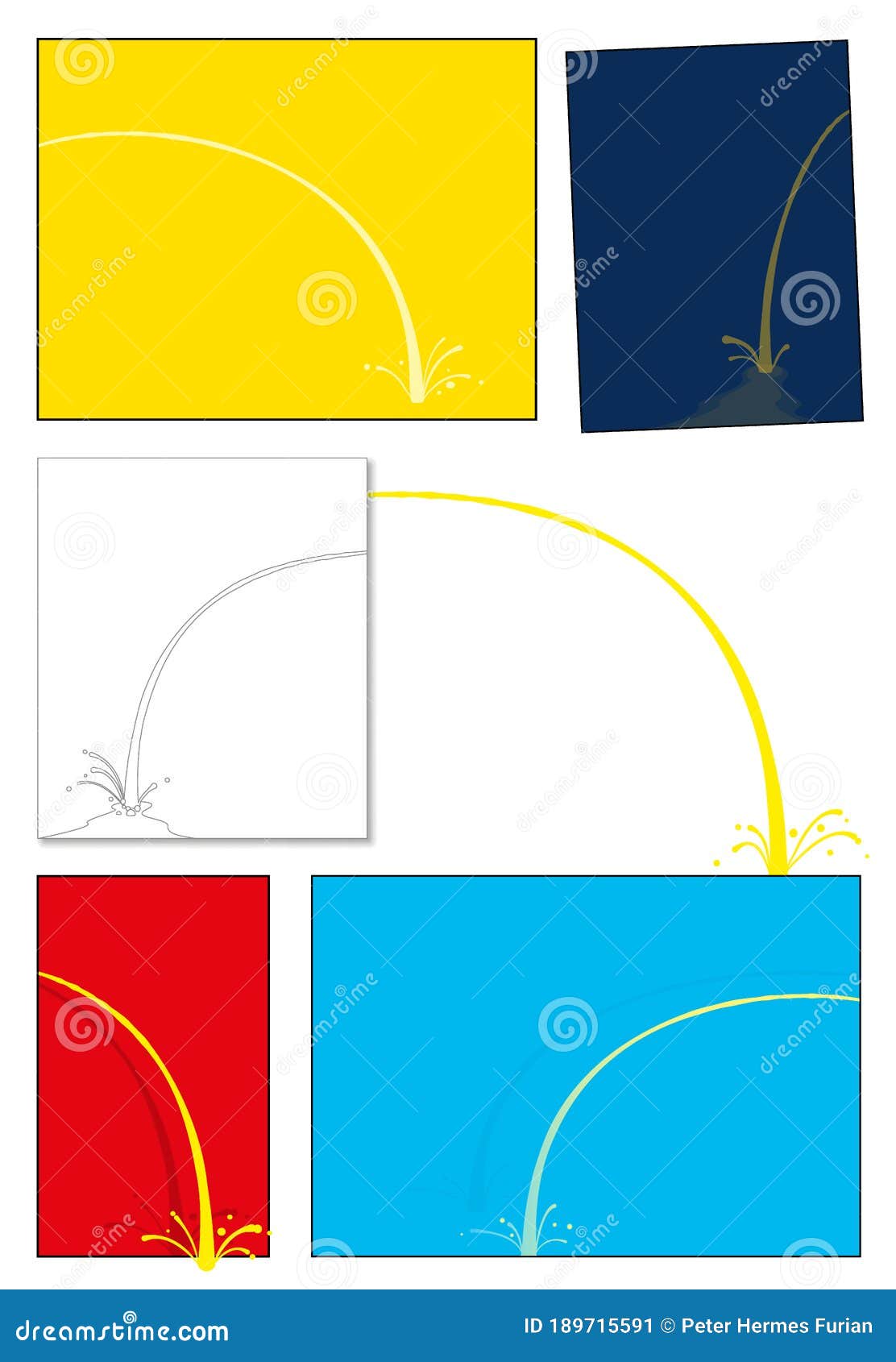 Comic Pee Urine Stream Cartoon Set | CartoonDealer.com #189715591