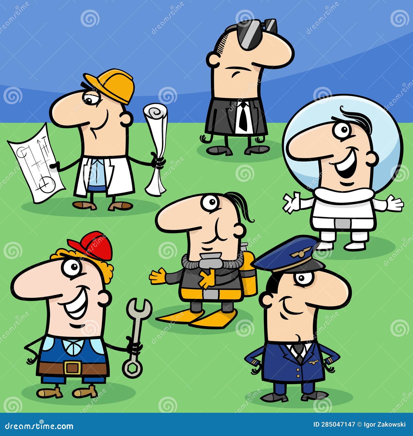 Occupations, Diver Themed Coloring Page For Kids. Royalty-Free Stock ...