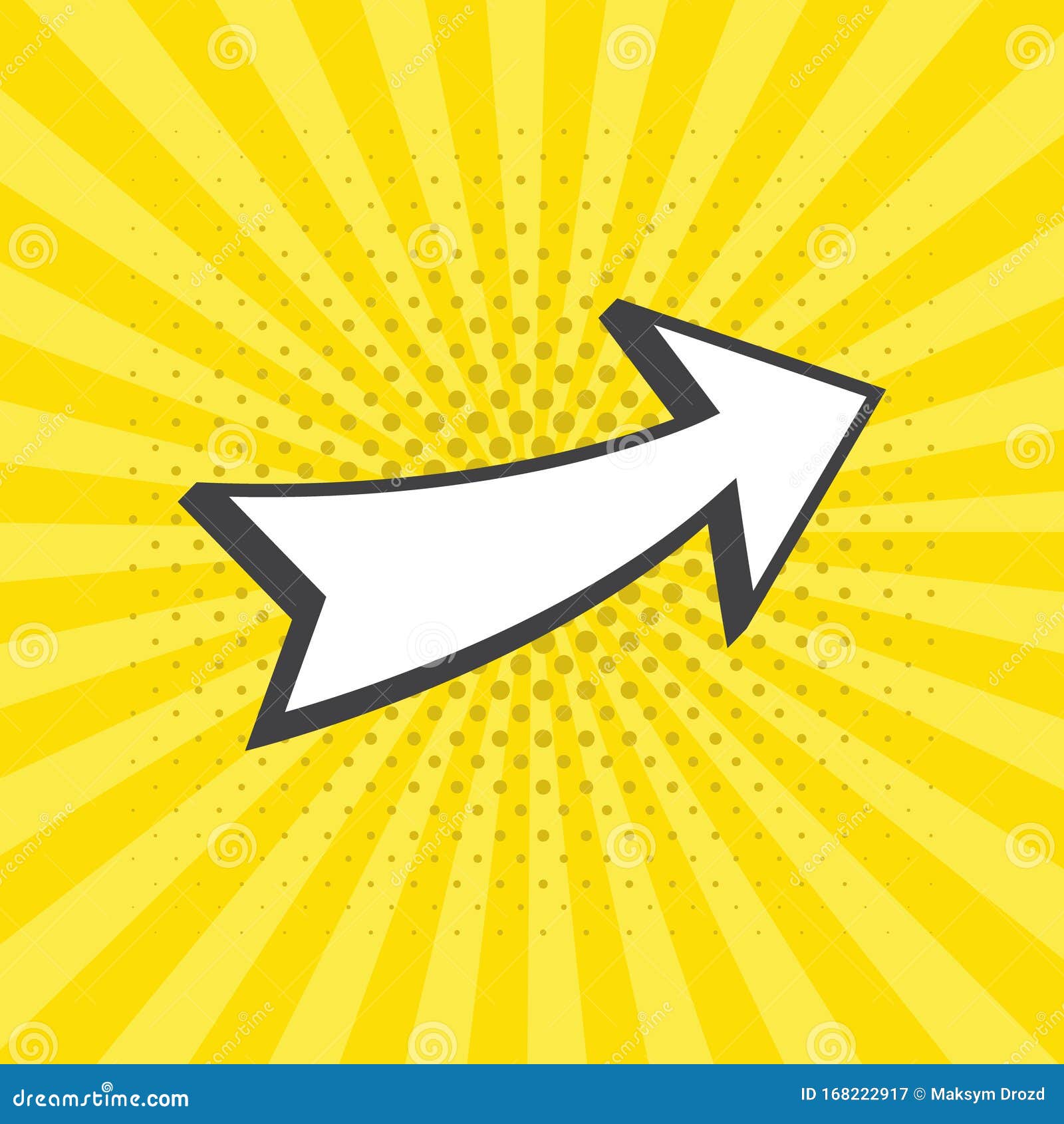 Comic-Pfeil Auf Halbem Hintergrund Pop Art Stil Stock Abbildung ...