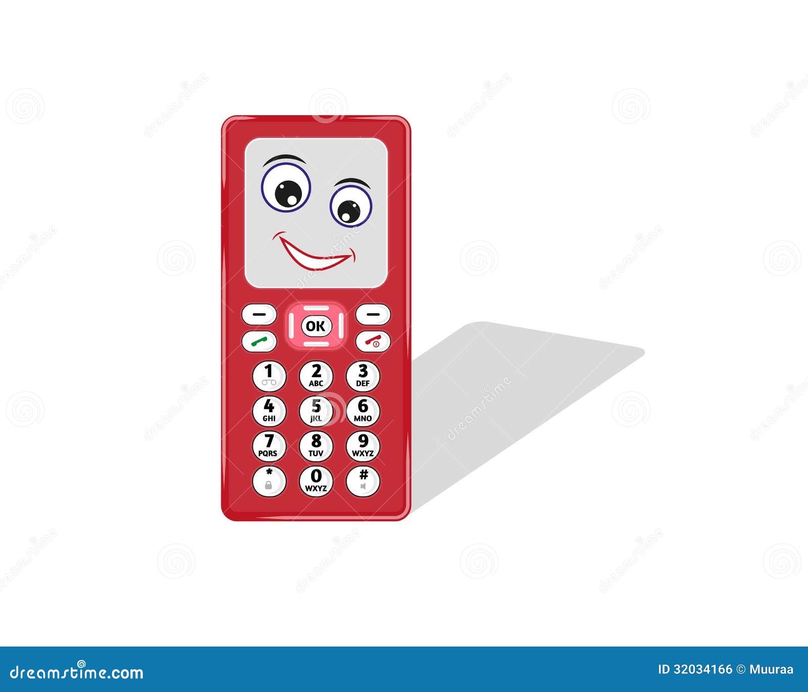 Comic Phone with Eye and Smile Stock Illustration - Illustration of ...