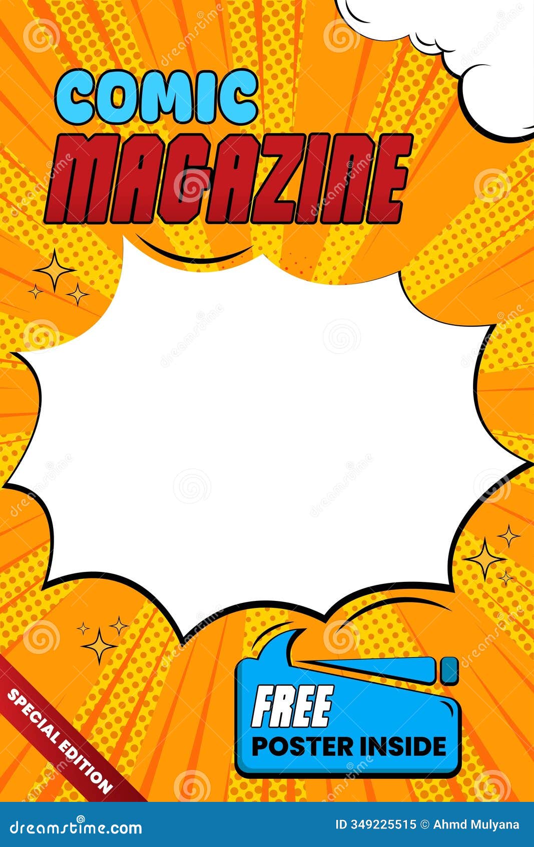 Comic Pop Art Cartoon Style Magazine Template Stock Illustration ...