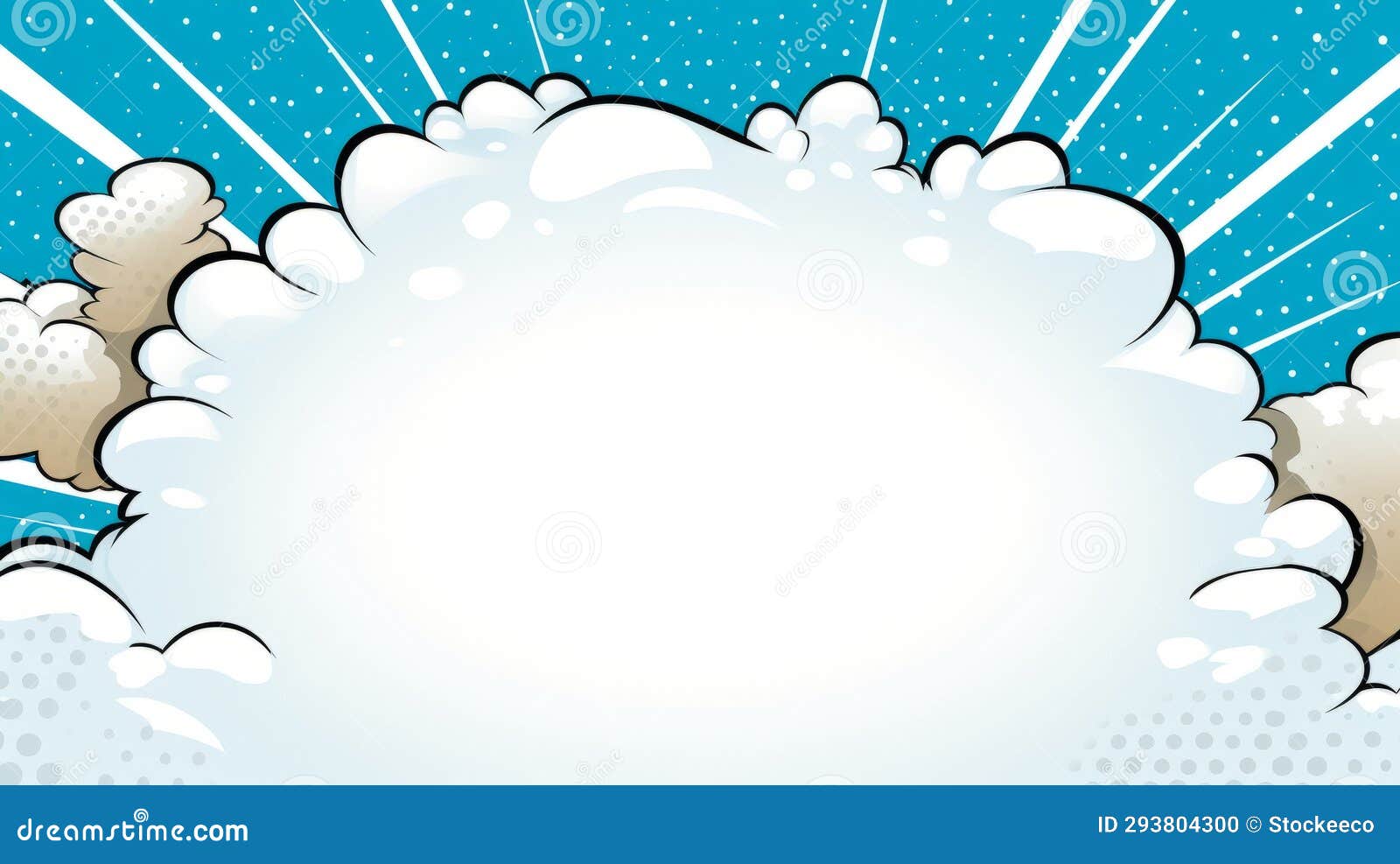 Comic Pop Clouds And Sky Background With Empty Space Royalty-Free ...