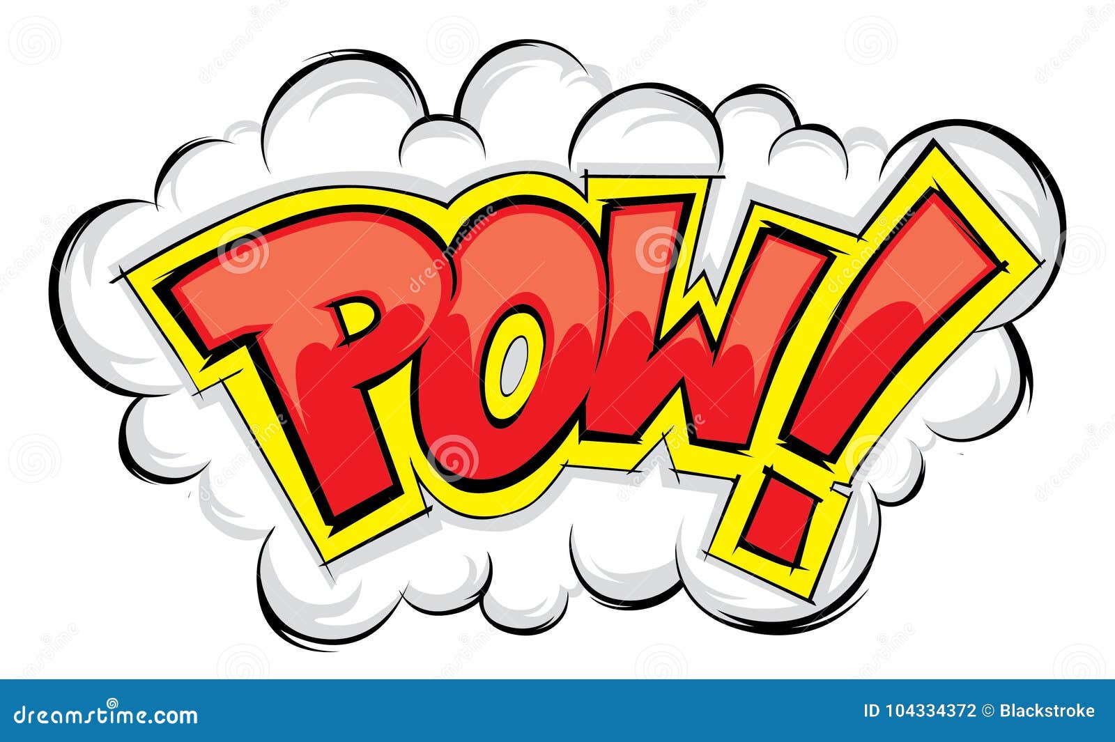 Comic pow vintage style stock vector. Illustration of danger - 104334372
