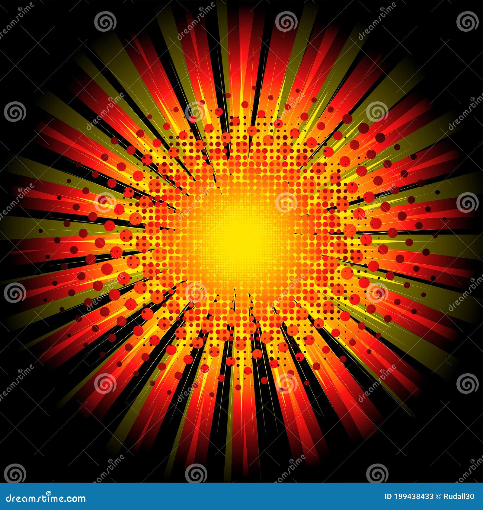 Power Blast And Explosion. Cartoon Colorful Game Laser Beam And Plasma ...