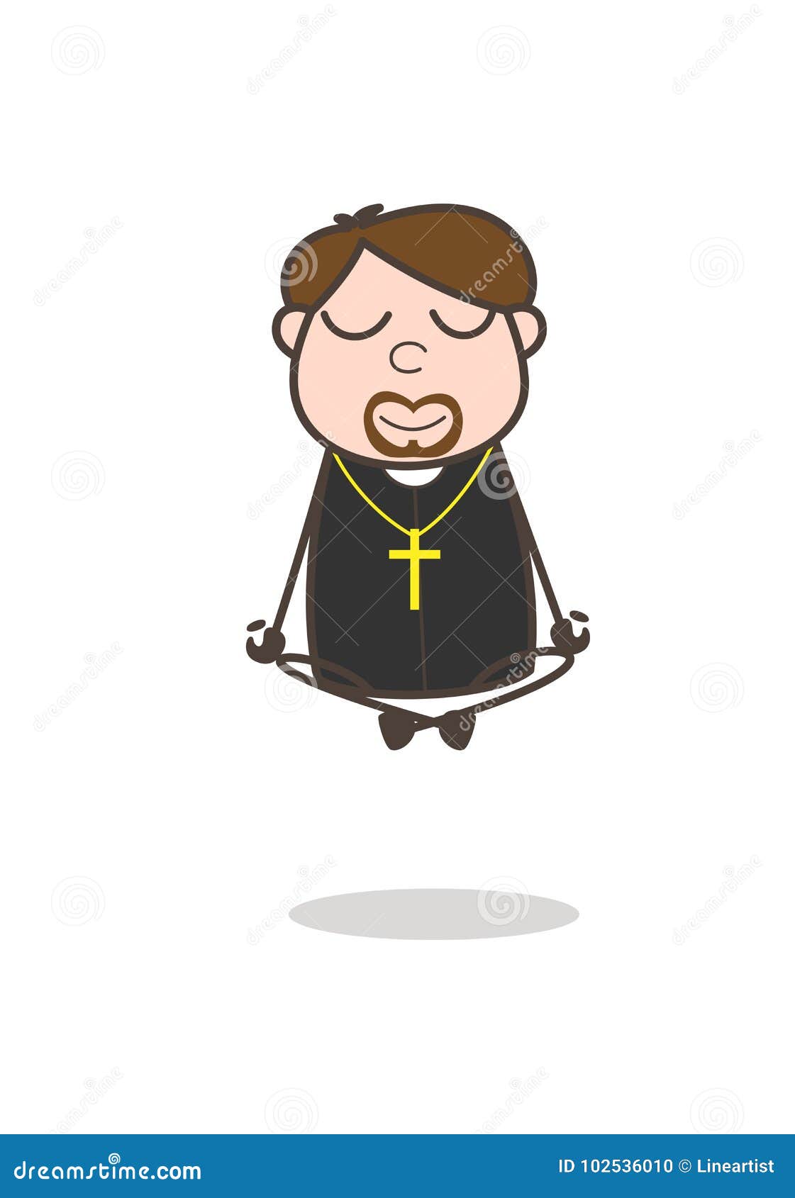 Comic Priest Got Bumped By Wall Vector Concept Stock Photo ...