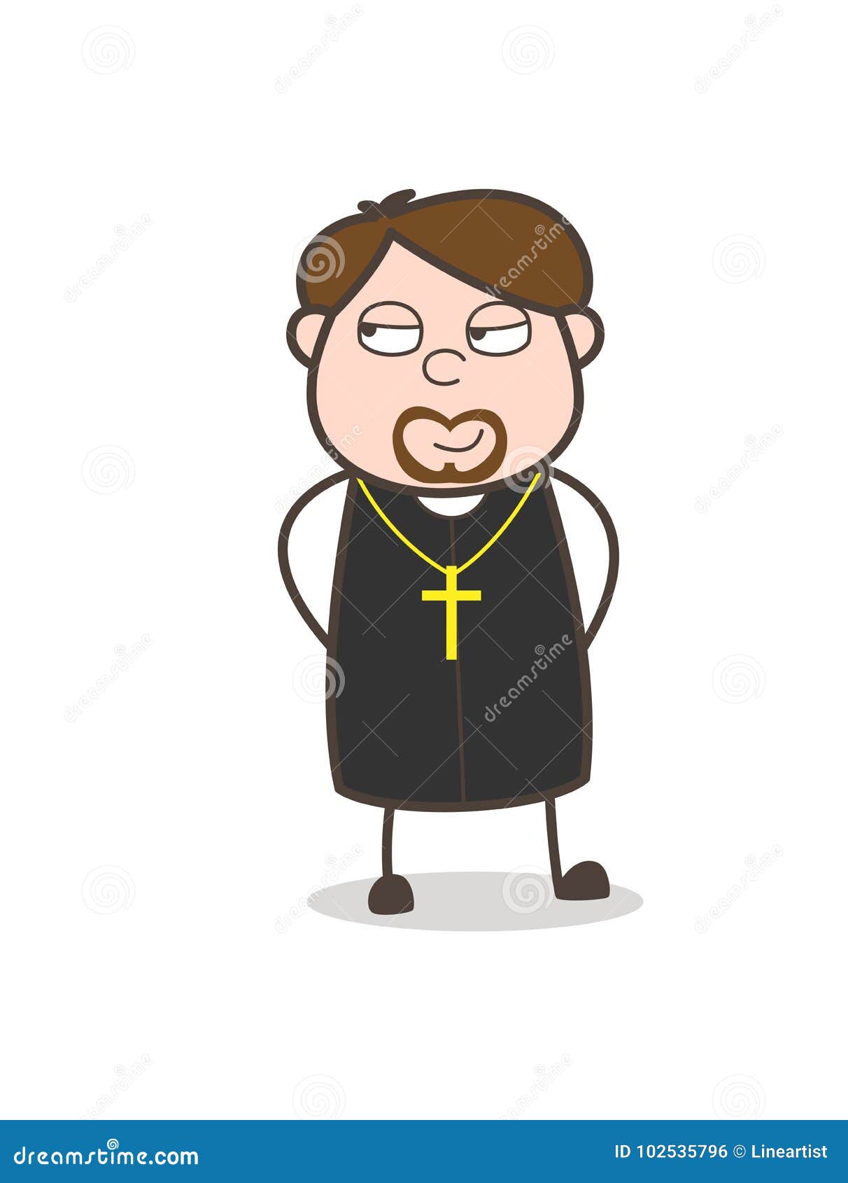Comic Priest Got Bumped By Wall Vector Concept Stock Photo ...
