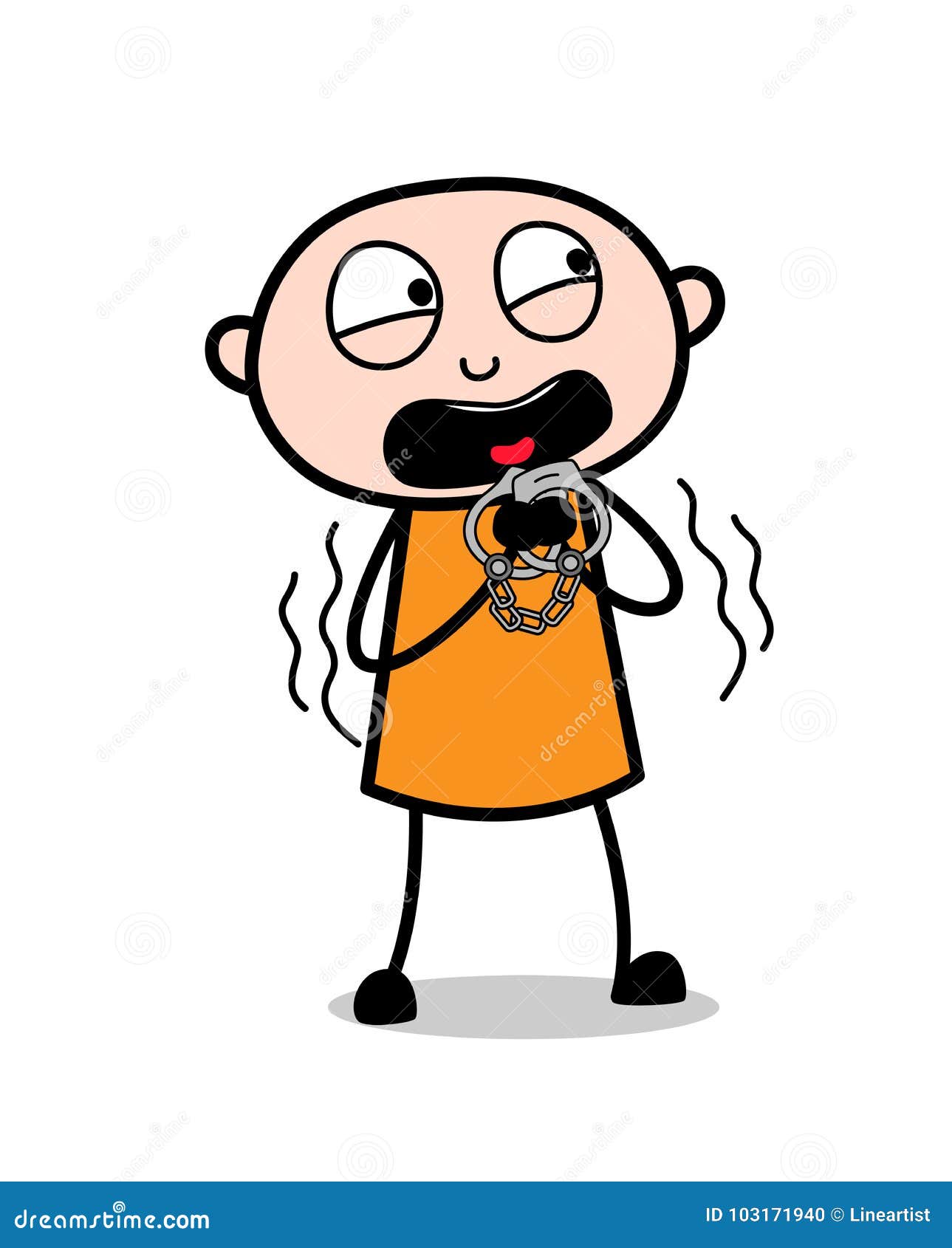 Comic Prisoner Screaming in Fear Stock Illustration - Illustration of ...
