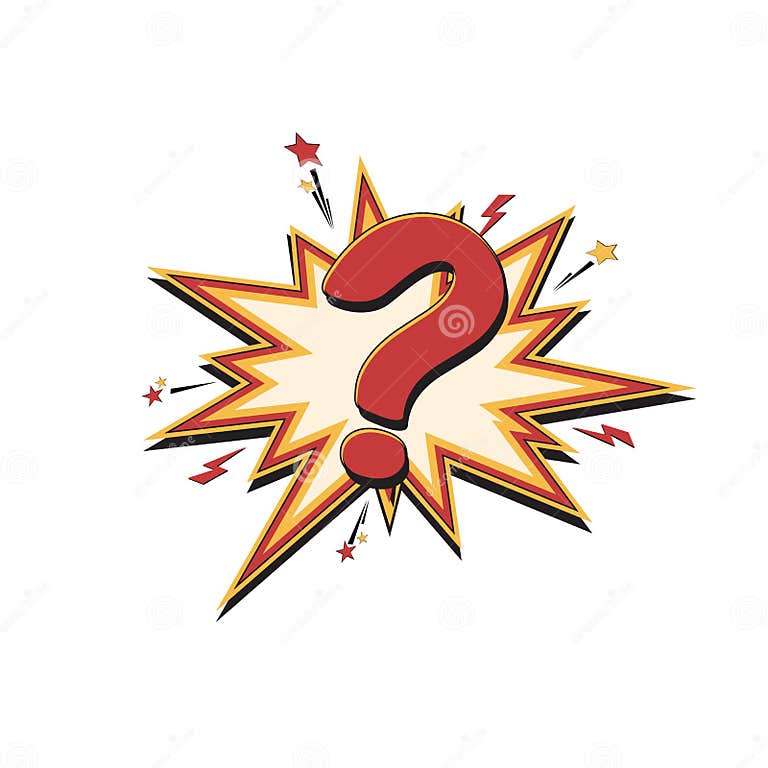 Comic question mark stock vector. Illustration of effect - 106902064
