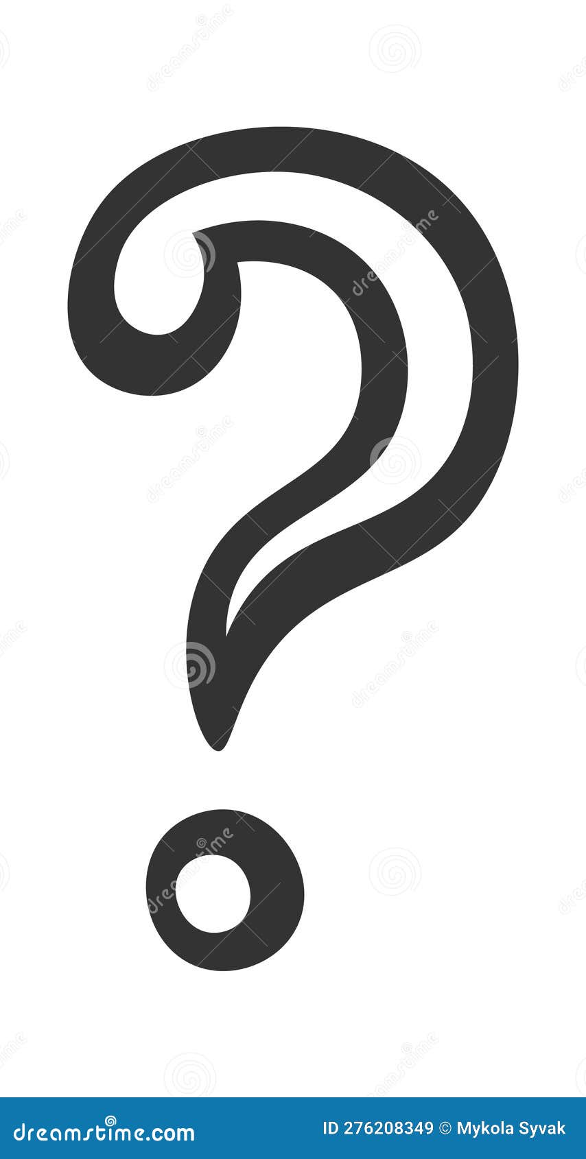 Comic Question Mark stock vector. Illustration of graphic - 276208349