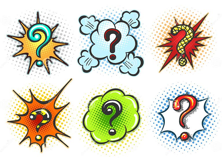 Comic question marks stock vector. Illustration of creative - 103901498