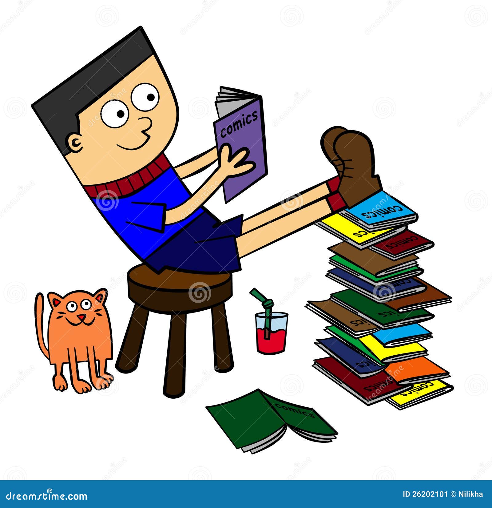 Comic reader stock illustration. Illustration of cartoon - 26202101