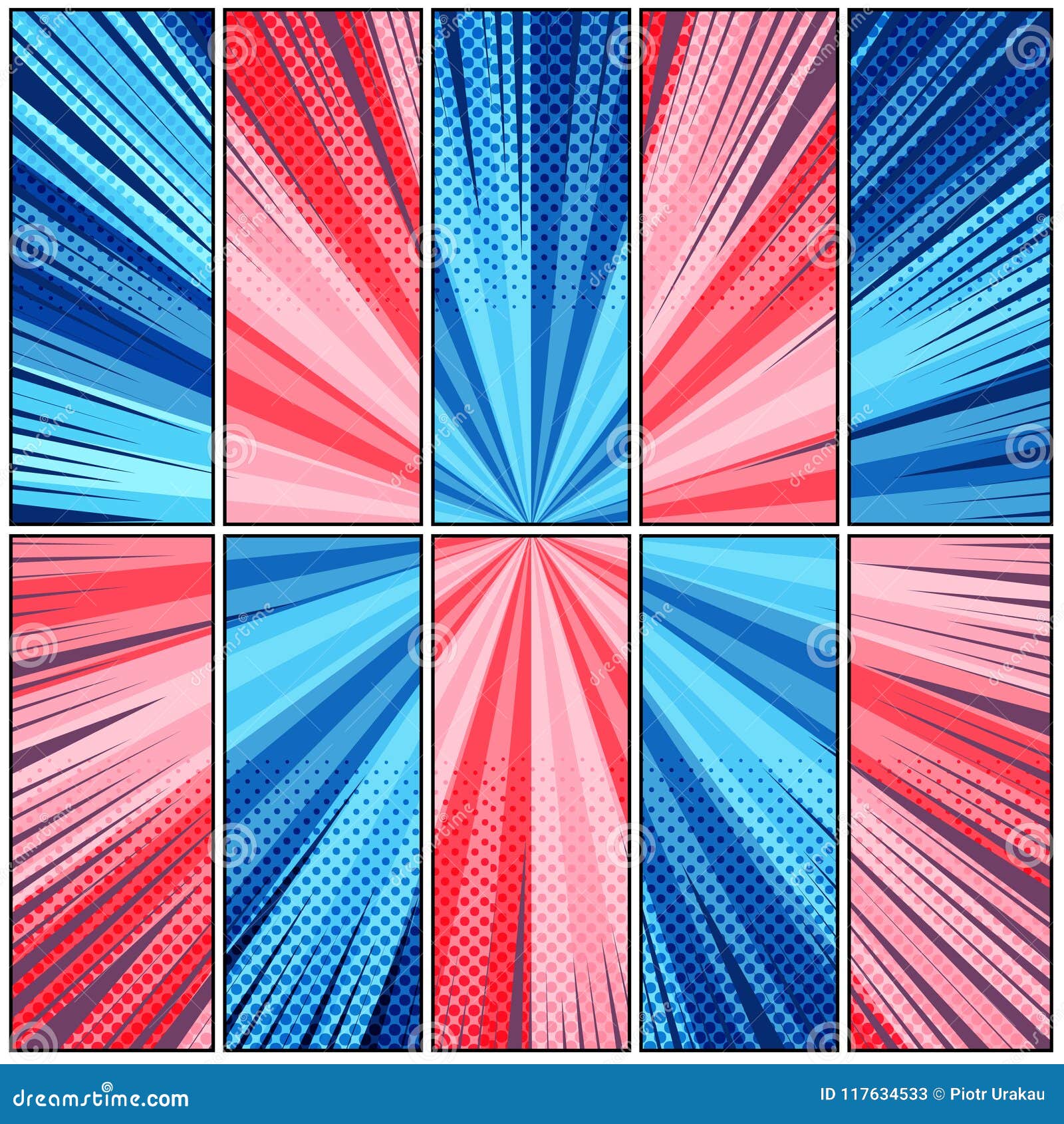 Comic Red and Blue Bright Composition Stock Vector - Illustration of ...