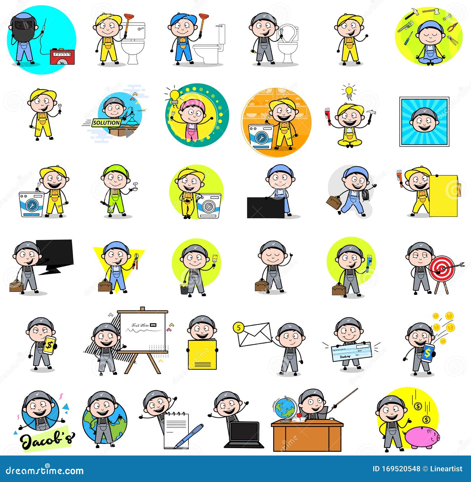 Various Concepts Of Female Cartoon Waitress - Set Of Concepts Vector ... Various Concepts Of Female Cartoon Waitress - Set Of Concepts Vector ...