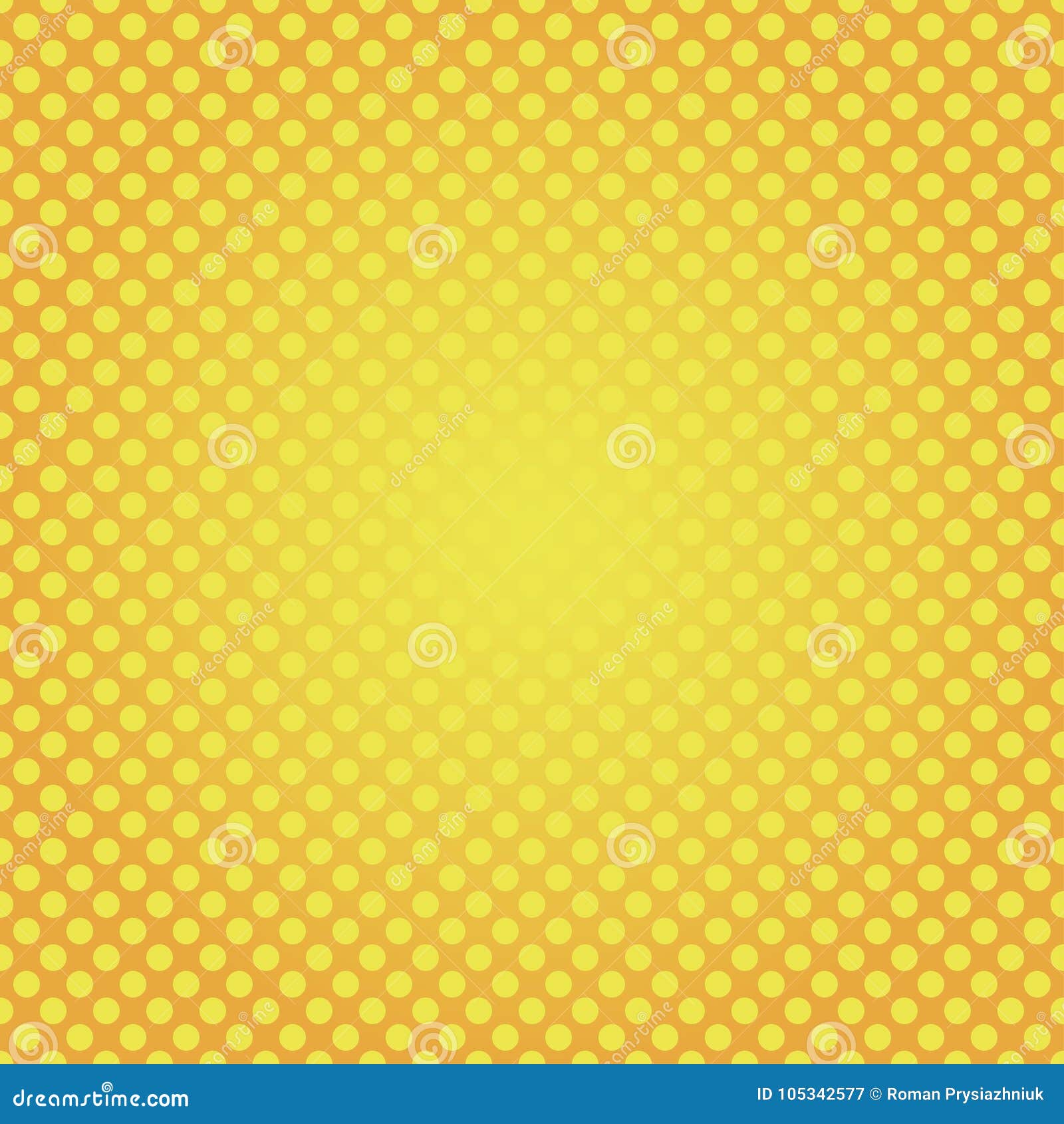 Comic Retro Background. Yellow Dots Flash. Vector Illustration. Stock ...