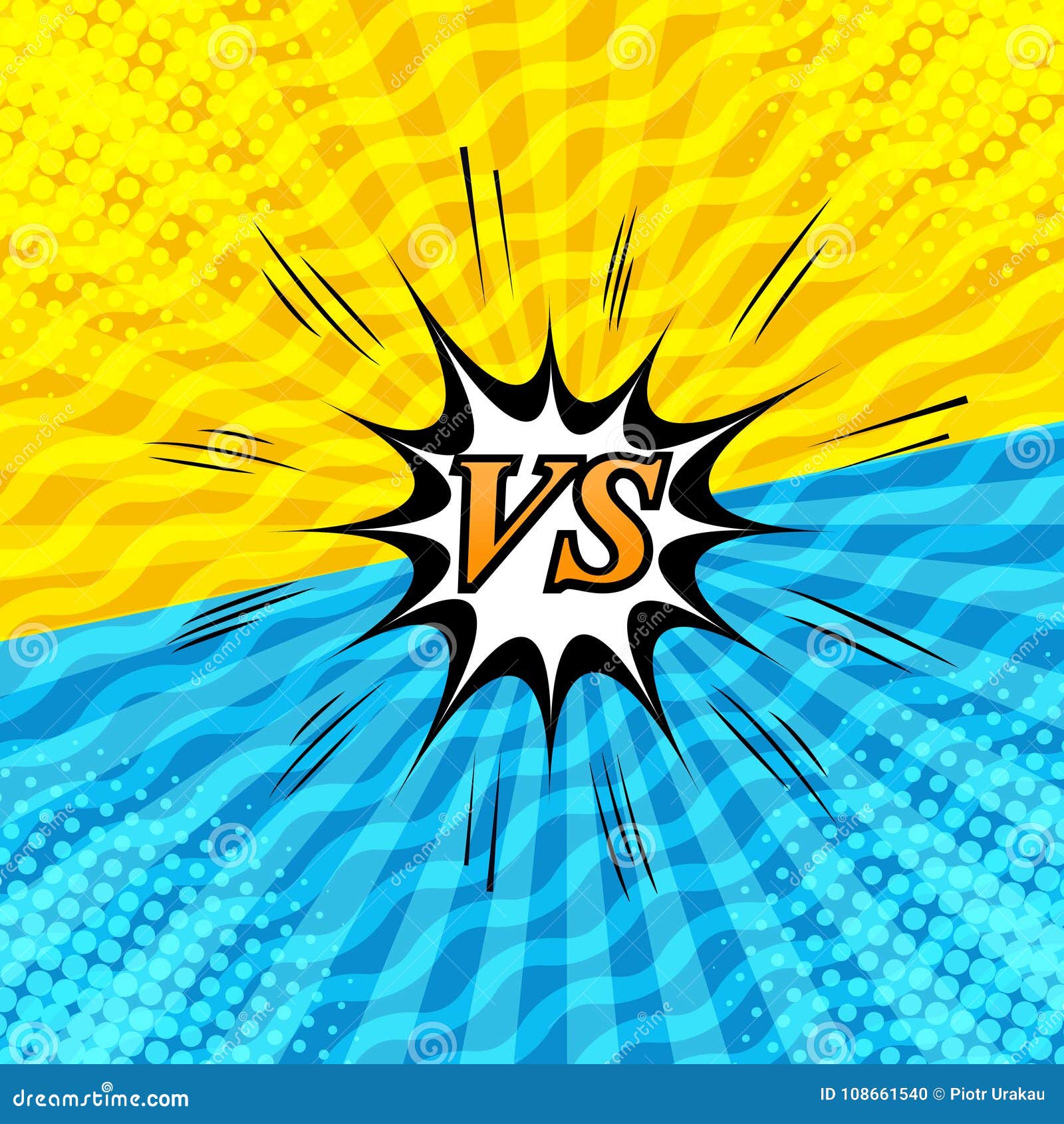 Comic Rivalry Bright Template Vector Illustration | CartoonDealer.com ...