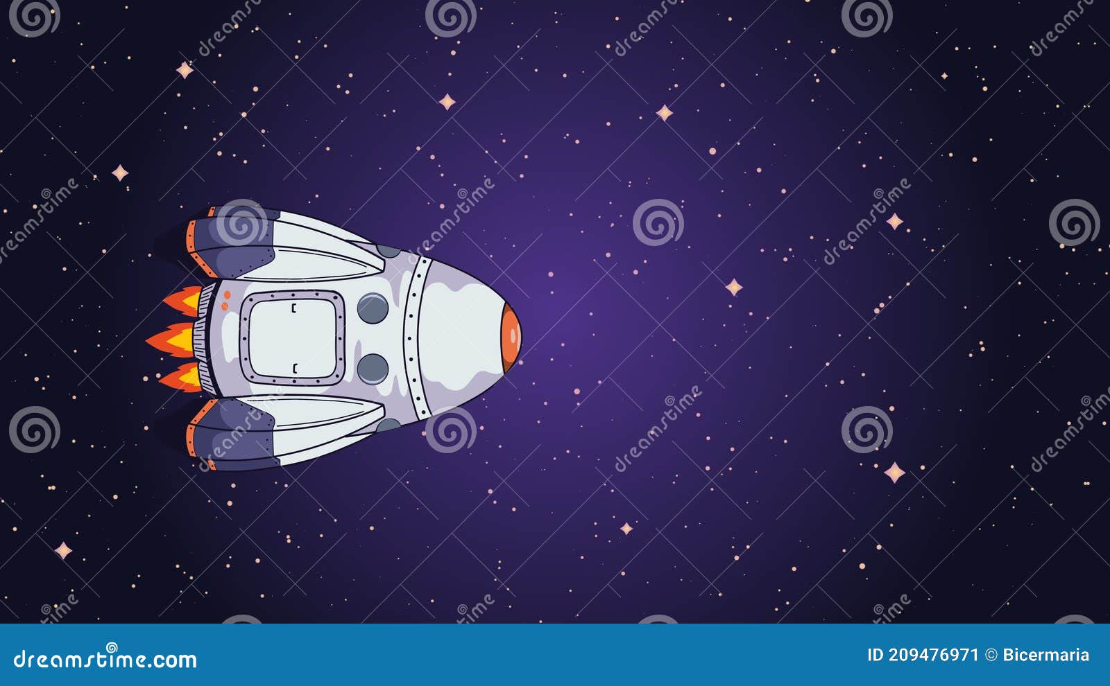 Comic Rocket Ship / Illustration Of A Cartoon Retro Iron Spaceship ...