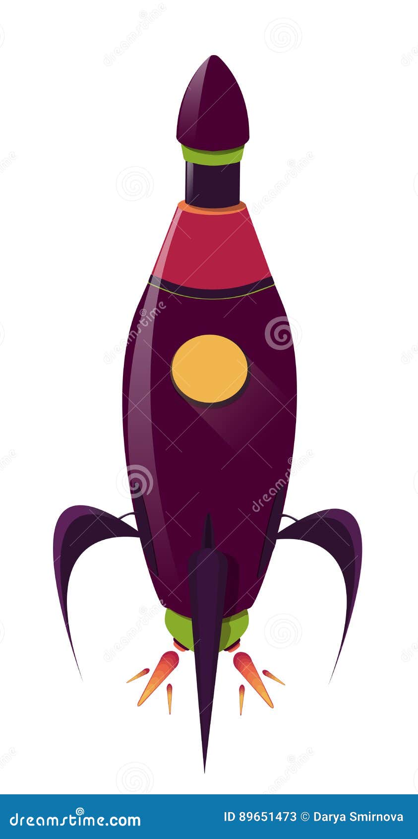 Comic Rocket Ship / Illustration Of A Cartoon Retro Iron Spaceship ...